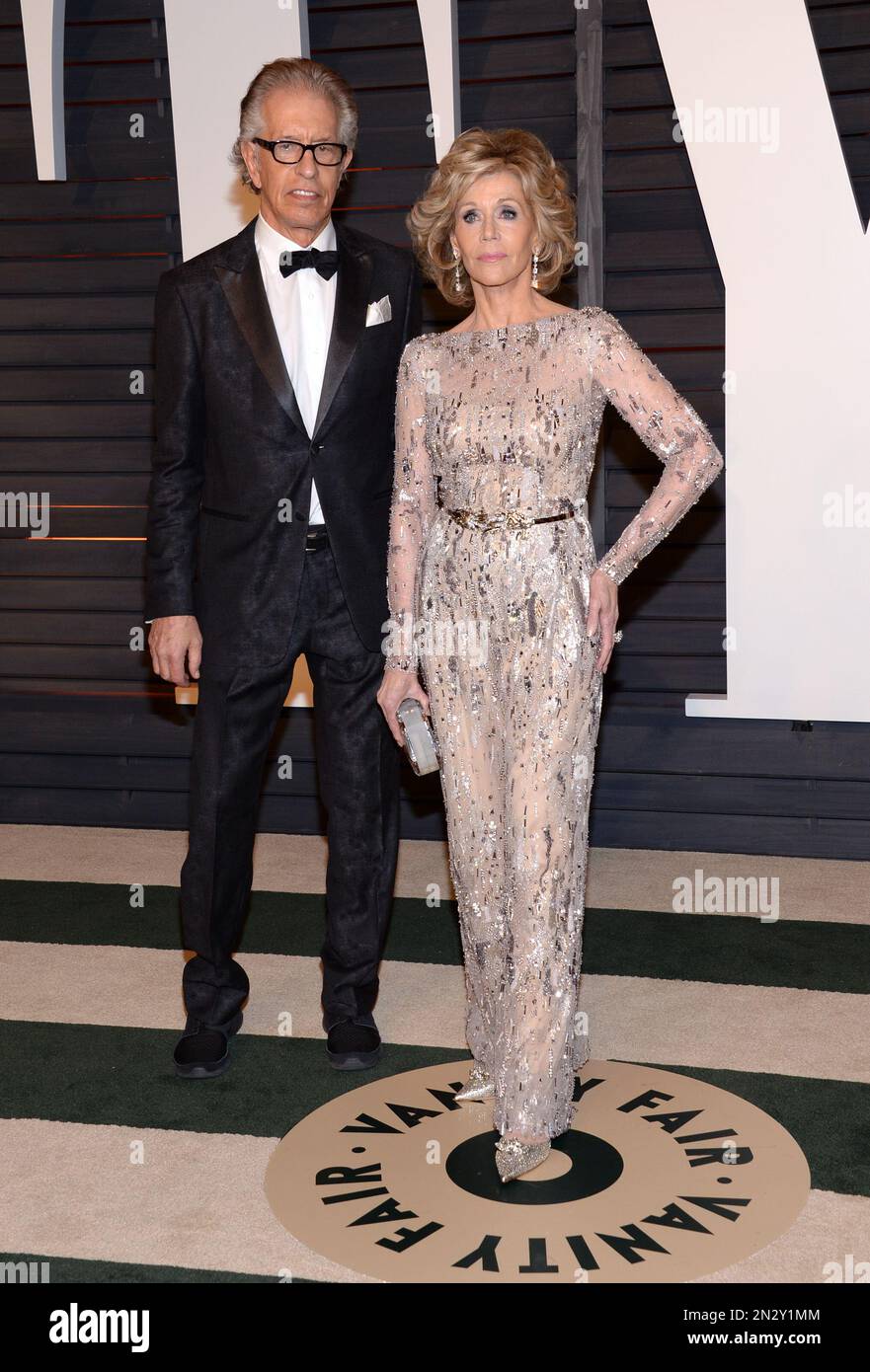 Richard Perry, left, and Jane Fonda arrive at the 2015 Vanity Fair ...