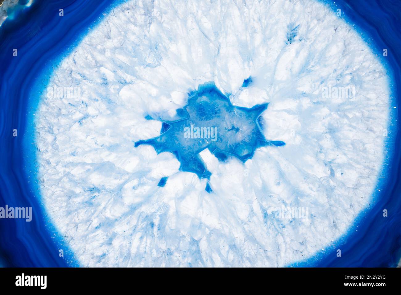 Amazing blue agate cut cross section. Natural crystal mineral formation ...