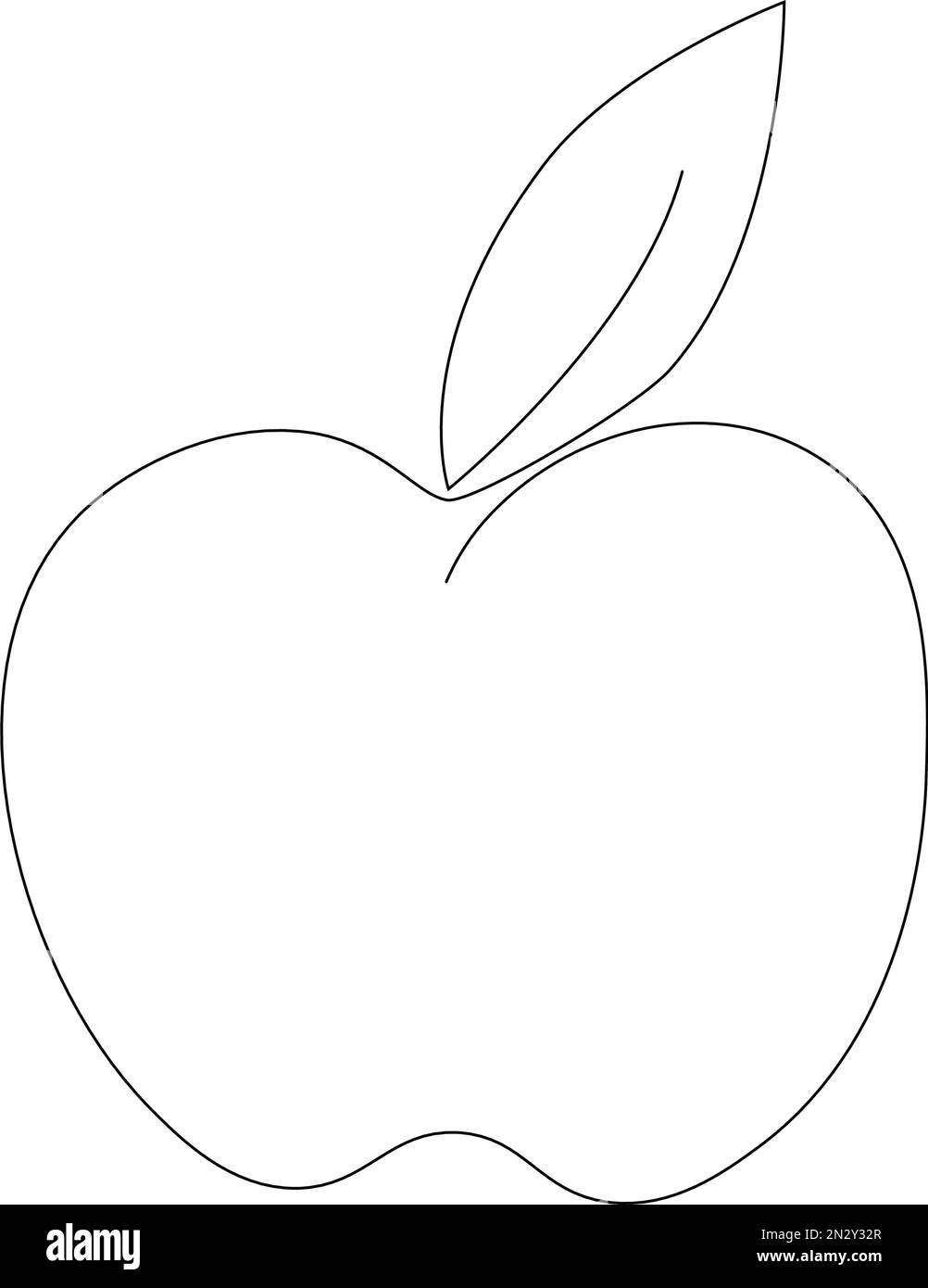 Apple - one line drawing. Continuous line. Hand-drawn minimalist ...