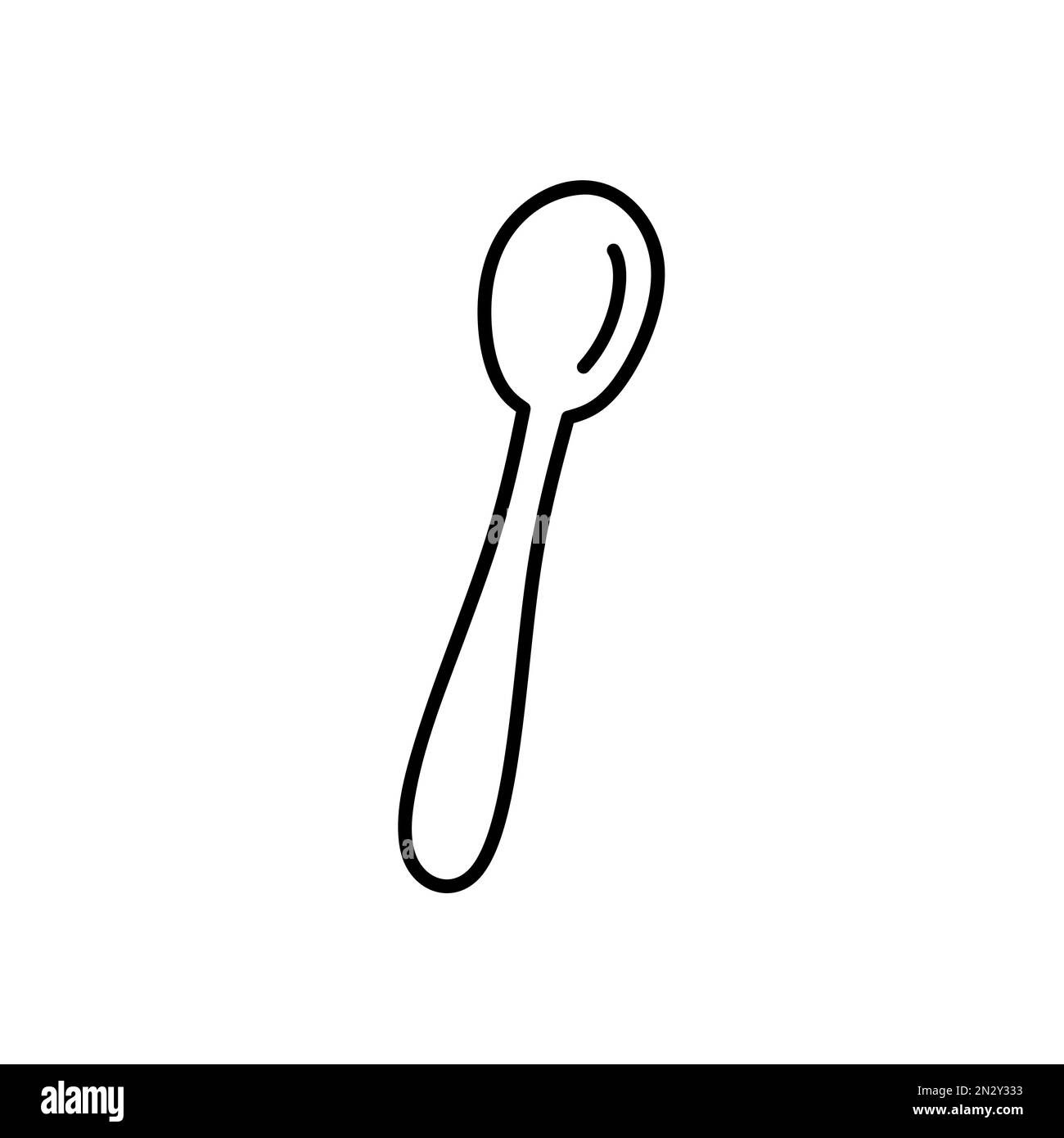 Spoon isolated on white background. Kitchen utensils. Vector hand-drawn doodle illustration ...