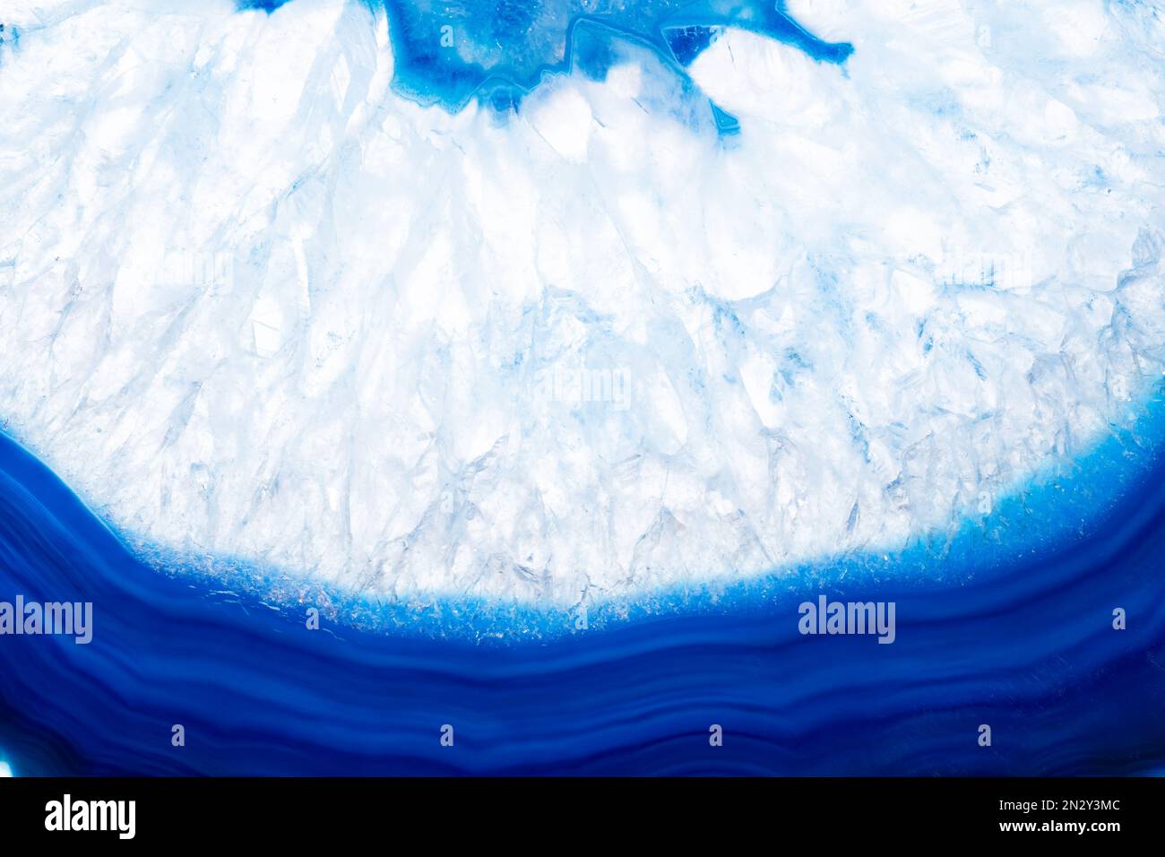 Amazing blue agate cut cross section. Natural crystal mineral formation ...