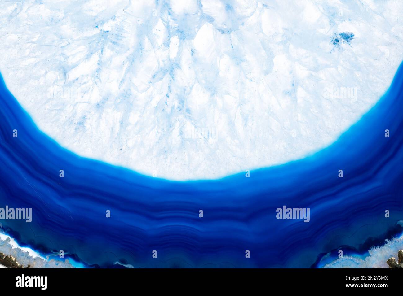 Amazing blue agate cut cross section. Natural crystal mineral formation ...