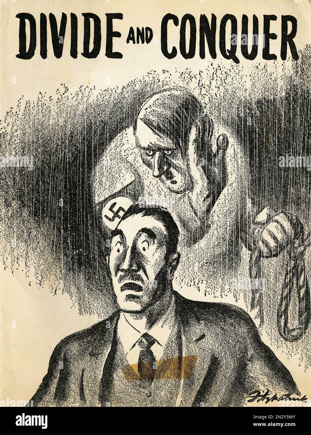 Divide And Conquer - World War II - U.S propaganda Poster Stock Photo ...