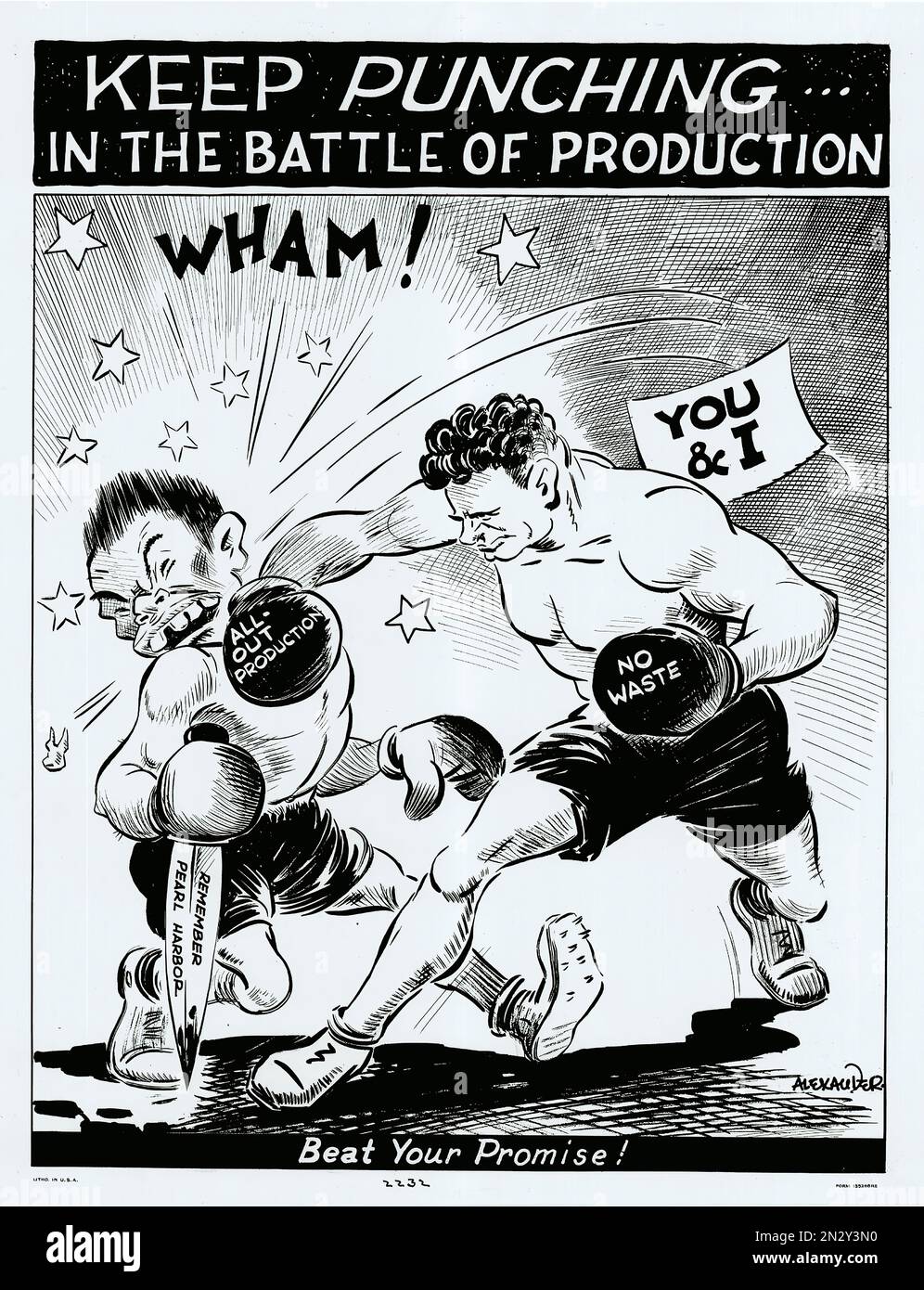keep punching in the battle of production - World War II - Comic style ...