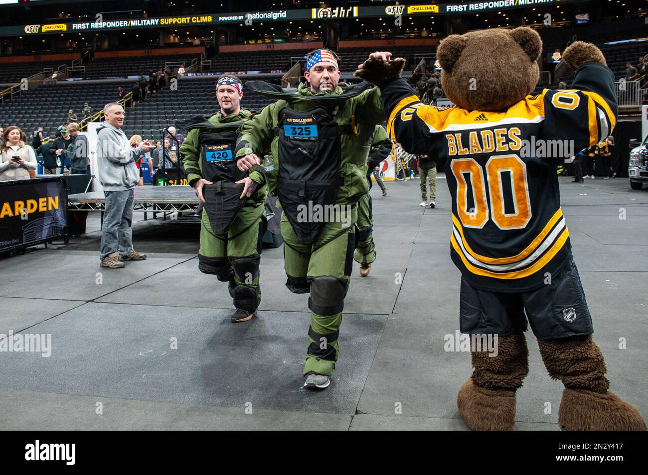 Boston Bruins mascot Blades encouraging participants at the 7th Annual ...