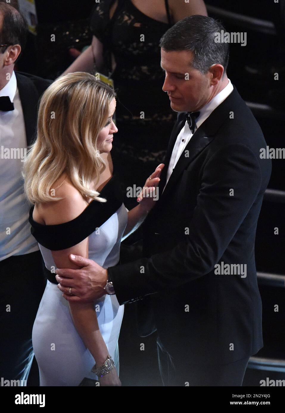 Reese Witherspoon, left, and Jim Toth are seen in the audience at the ...