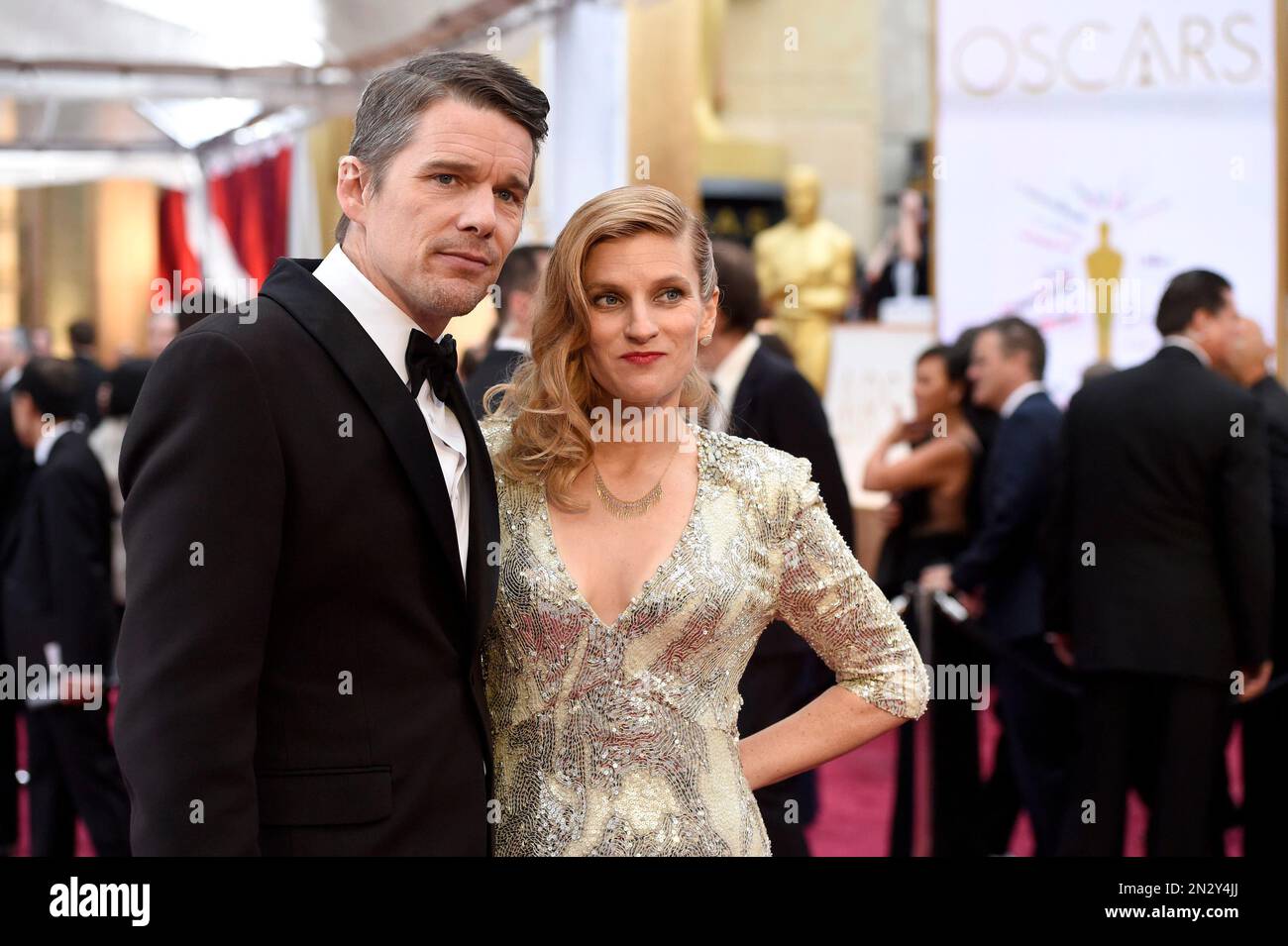 Ethan Hawke, left, and Ryan Hawke arrive at the Oscars on Sunday, Feb ...