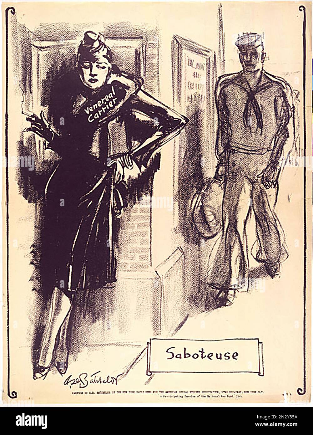 Warning Venereal ! - World War II - U.S propaganda Poster Stock Photo ...