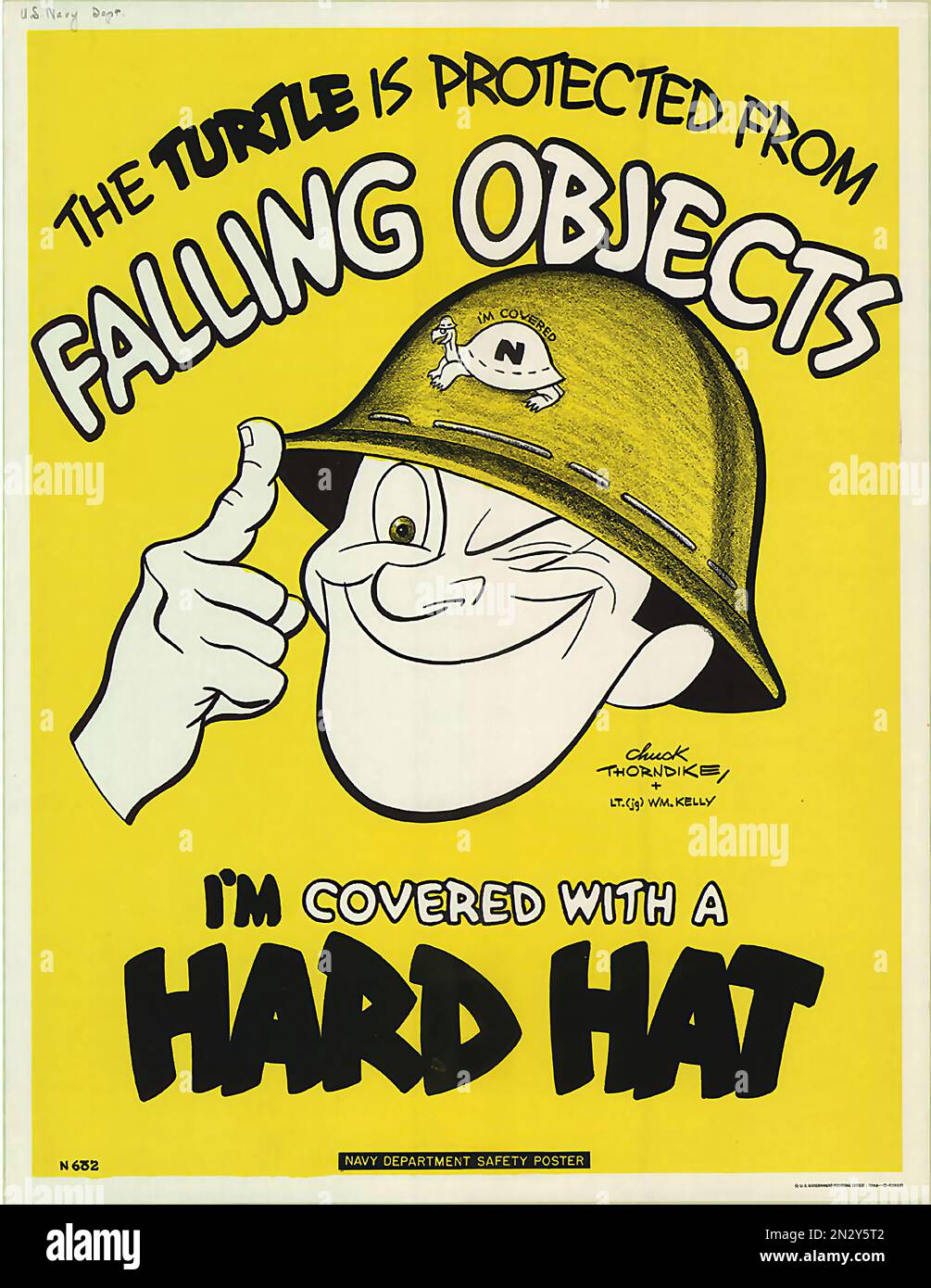 1944 Hard Hat! WWII - World War II - Comic style U.S propaganda Poster ...