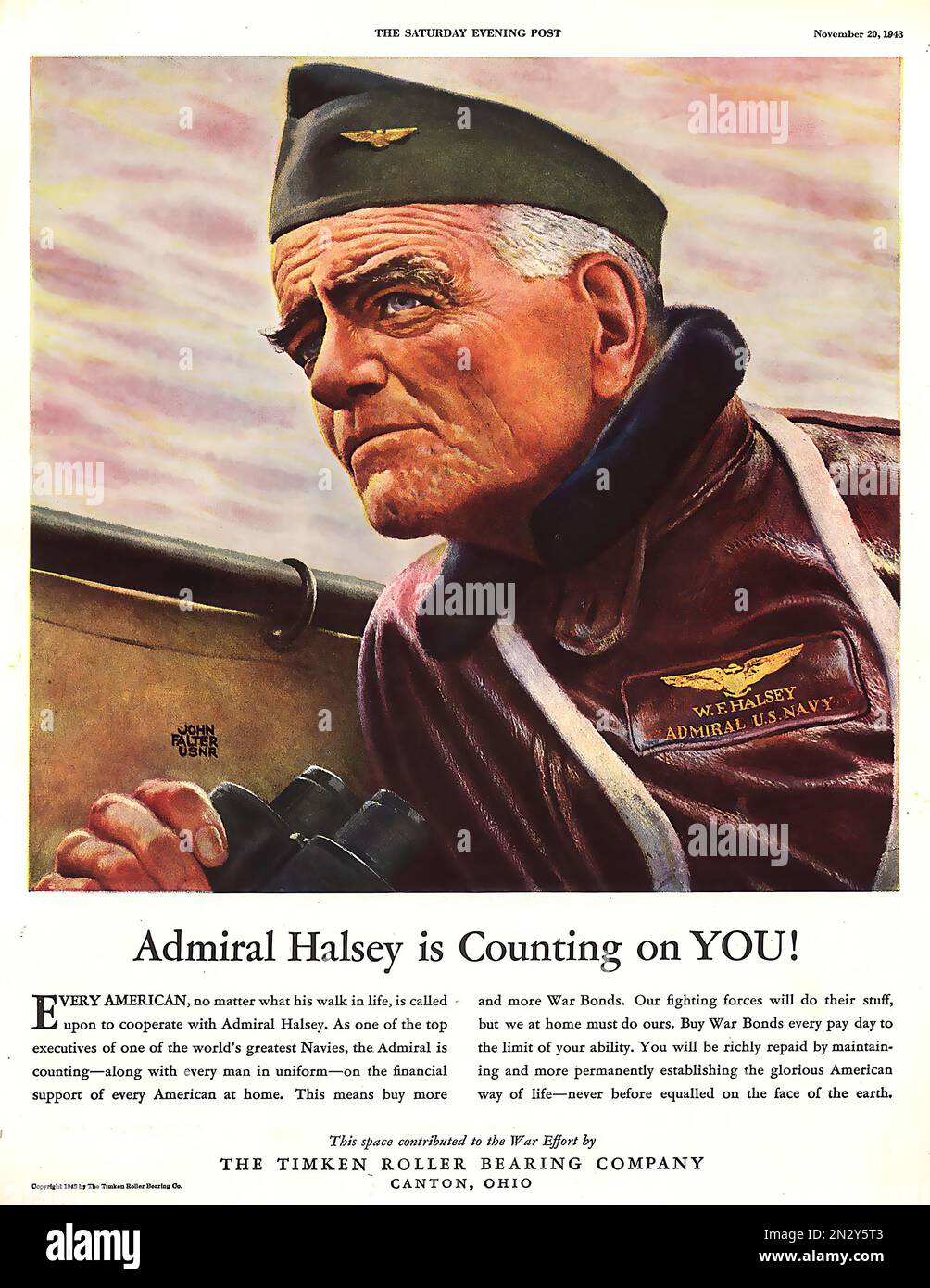 1943 Admiral Halsey - World War II - U.S propaganda Poster Stock Photo ...