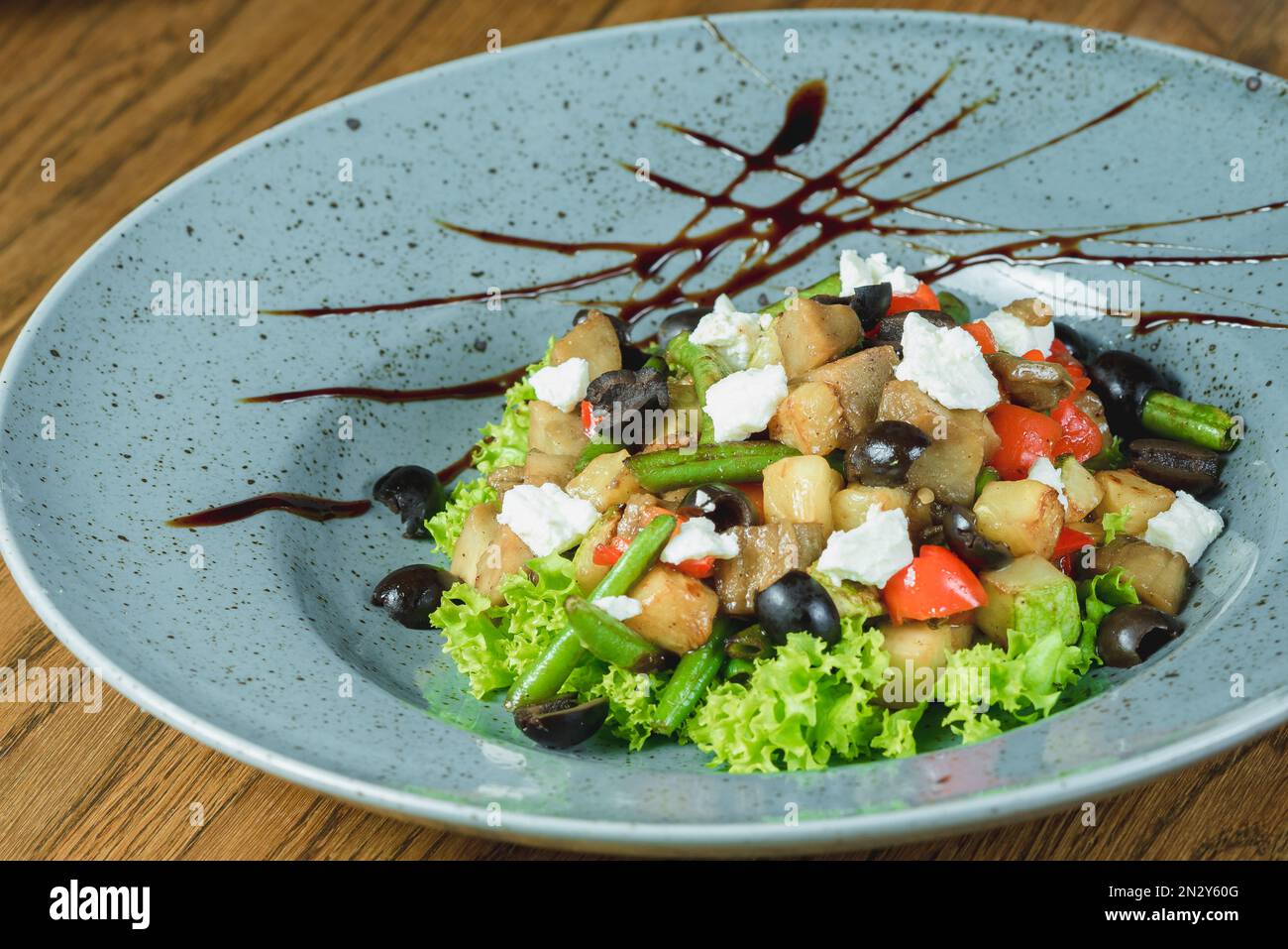 Dishes from the chef of the restaurant. A dish on a table in a cafe ...