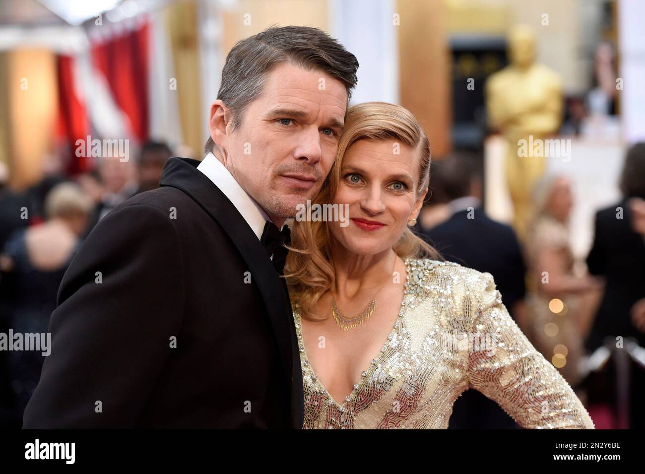 Ethan Hawke, left, and Ryan Hawke arrive at the Oscars on Sunday, Feb ...