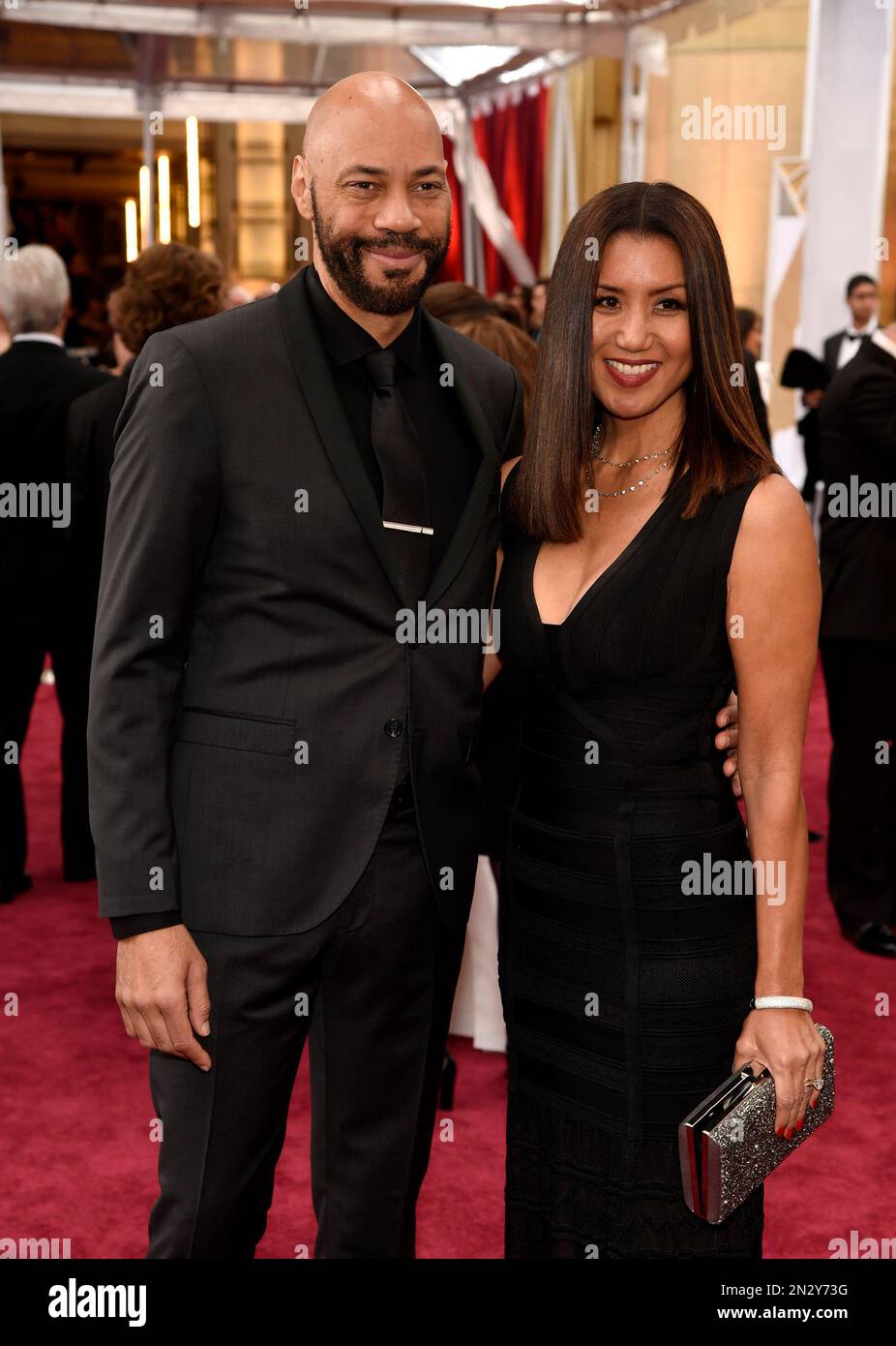 John Ridley, left, and Gayle Ridley arrive at the Oscars on Sunday, Feb ...