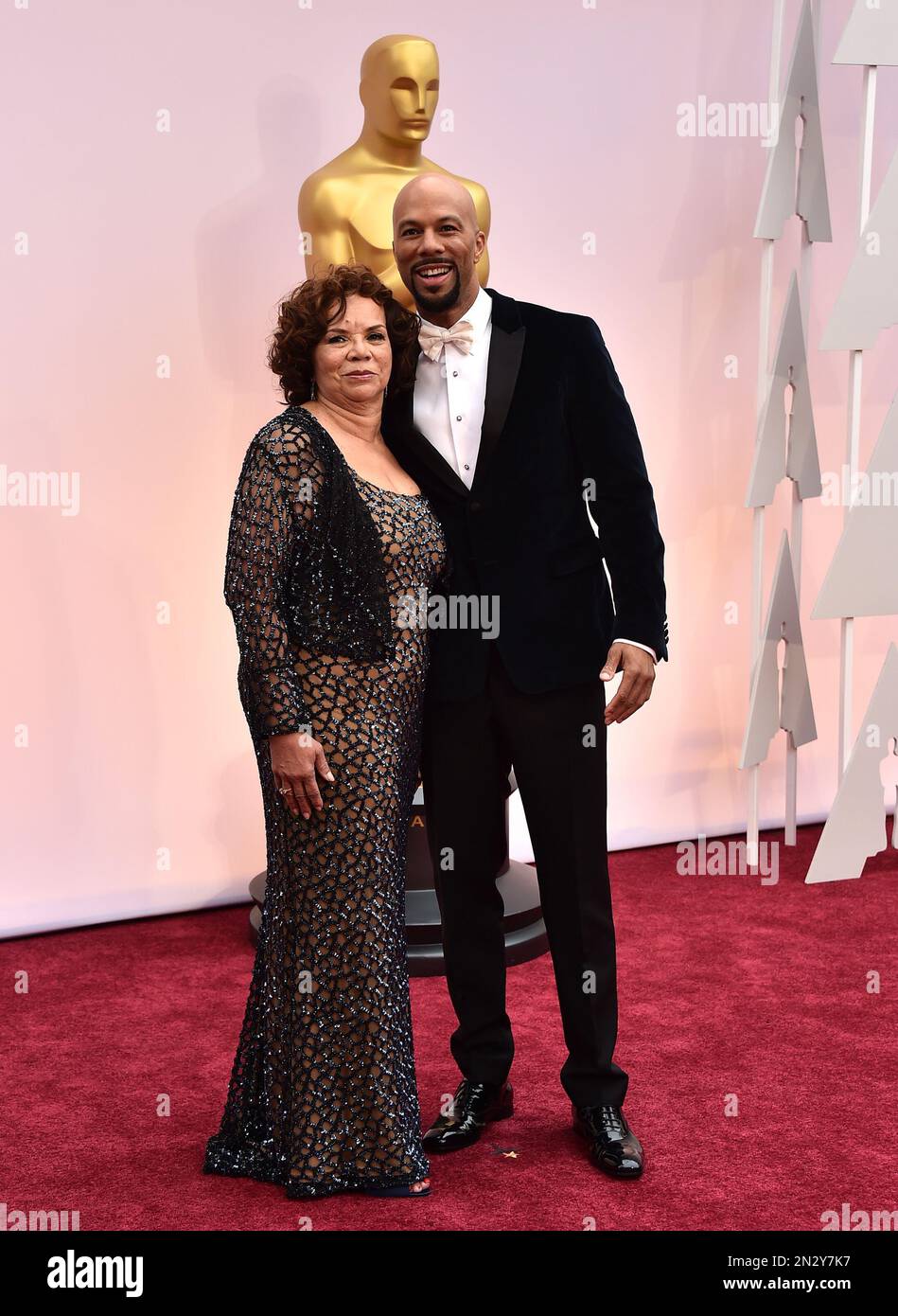 Common, right, and Mahalia Hines arrive at the Oscars on Sunday, Feb ...