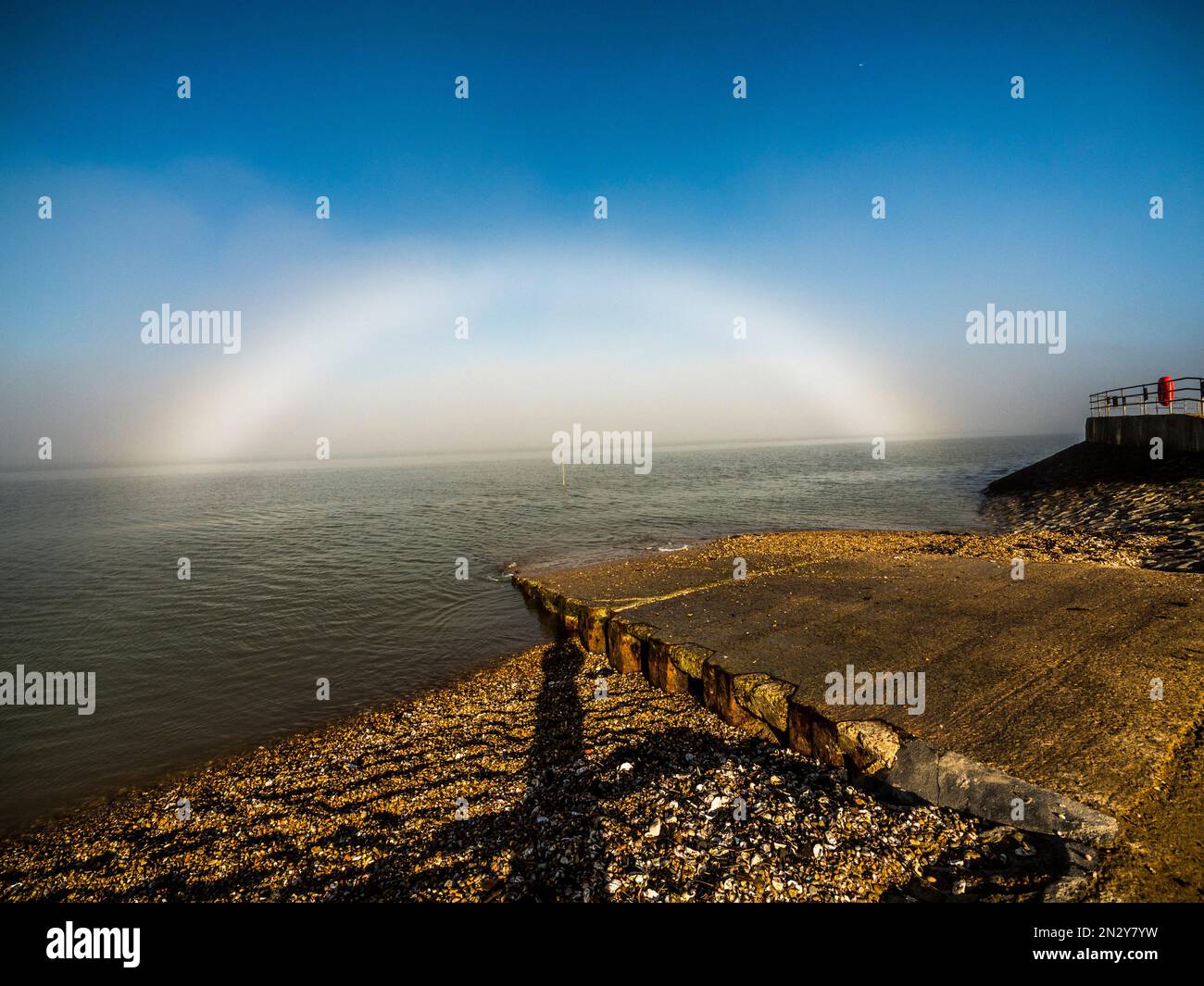Sheerness, Kent, UK. 7th Feb, 2023. UK Weather: another rare fogbow ...