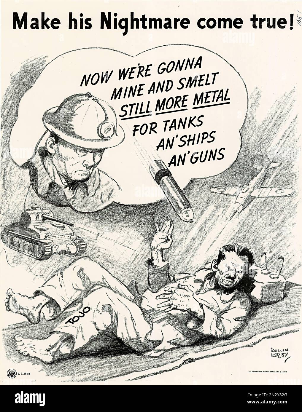 1943 Tojo dreams of miners! - World War II - U.S propaganda Poster ...