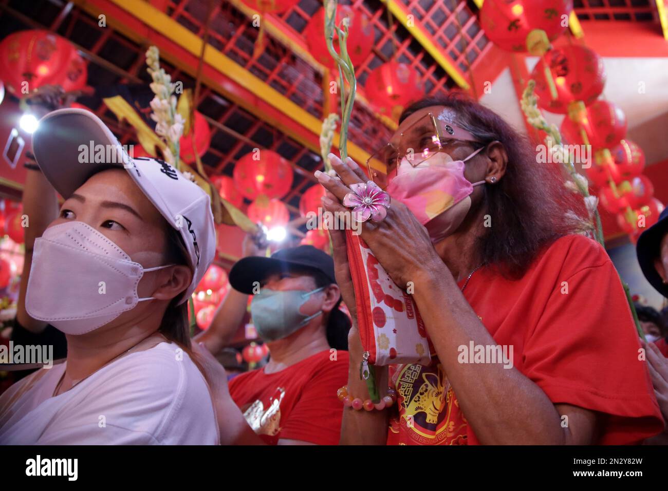 People of Chinese descent in the Bekasi City area celebrate the Cap Go ...
