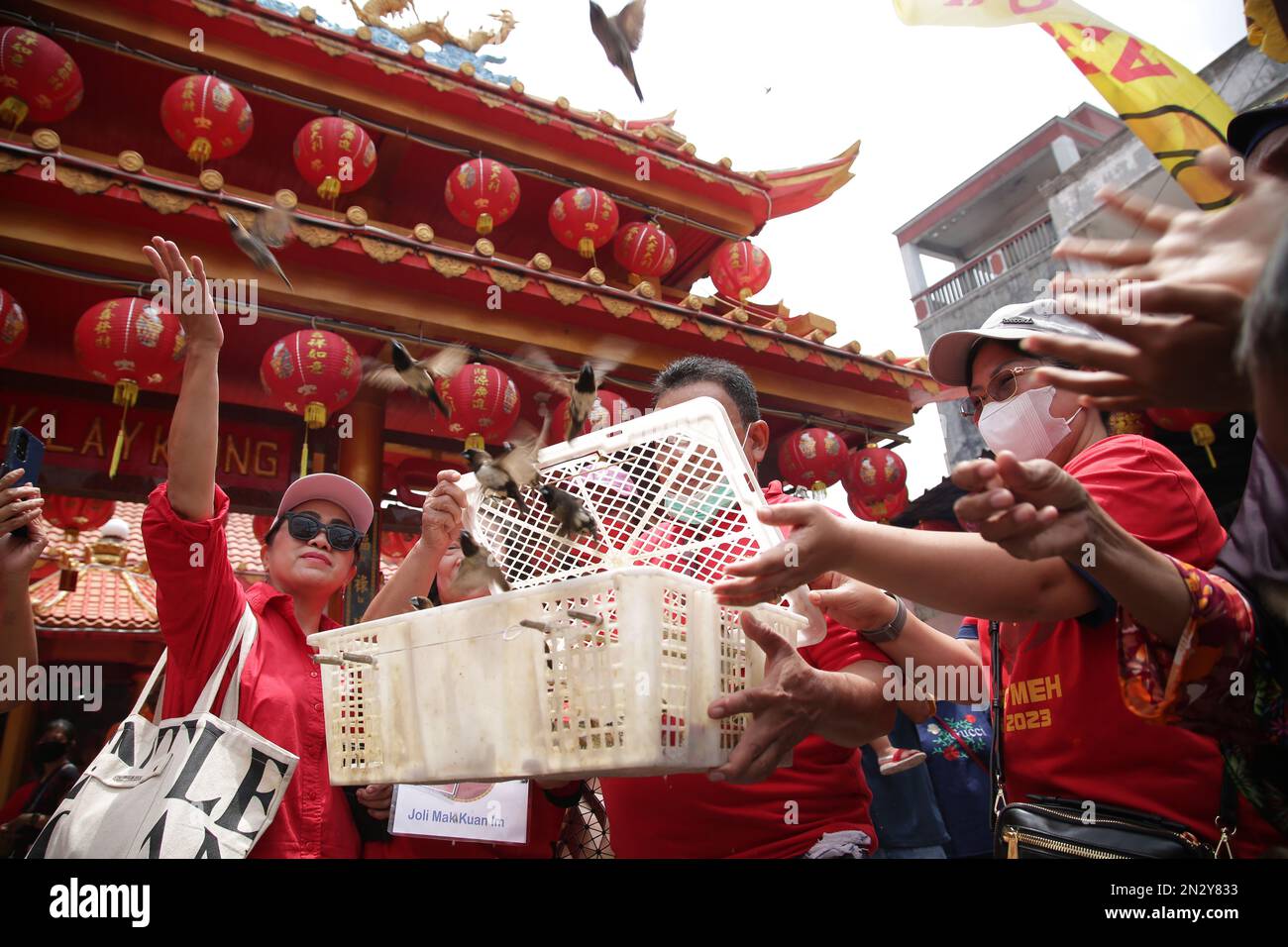 People of Chinese descent in the Bekasi City area celebrate the Cap Go ...