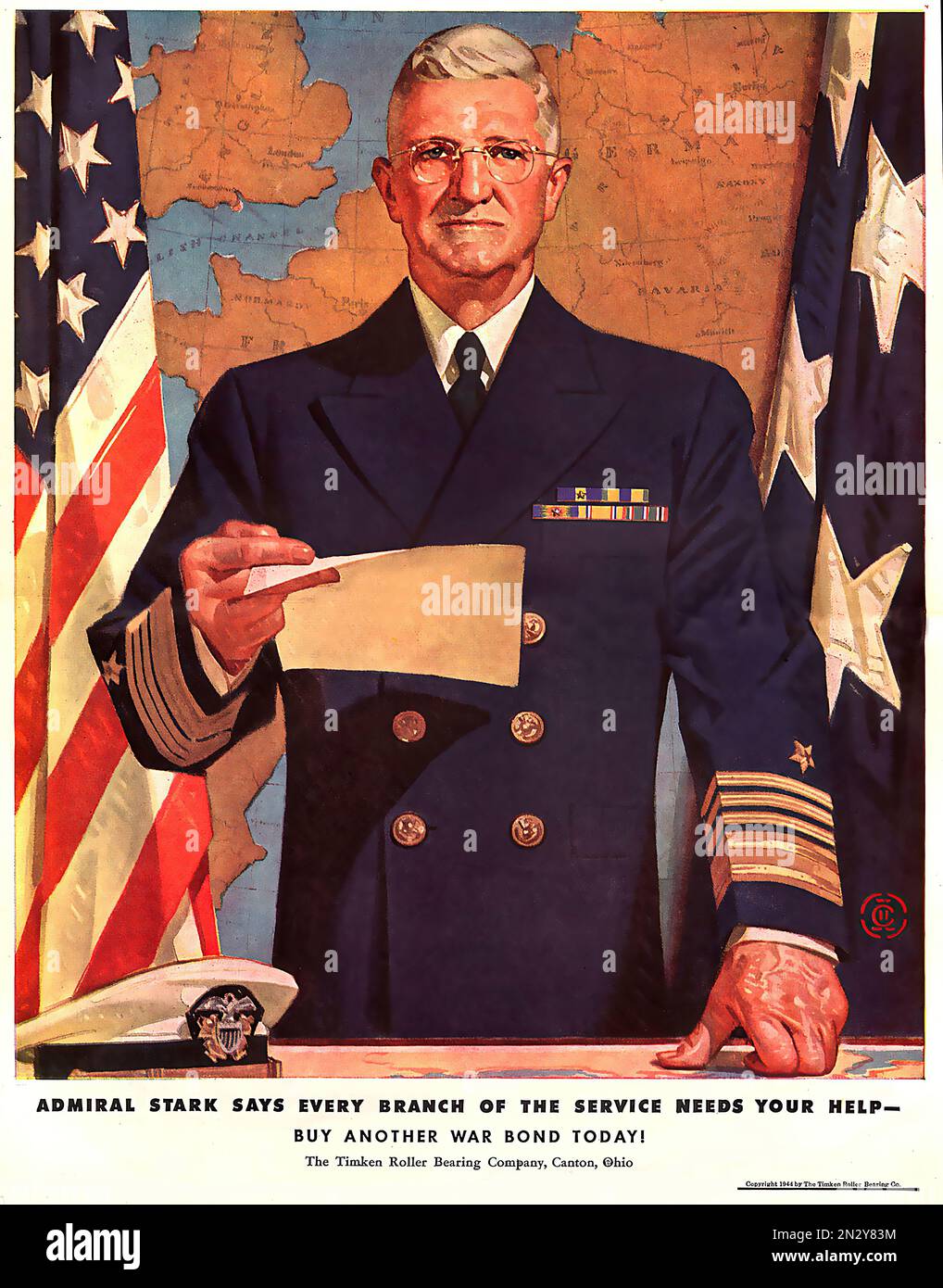 1944 Admiral Stark - World War II - U.S propaganda Poster Stock Photo ...