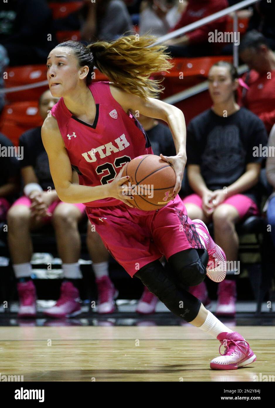 Utah guard Danielle Rodriguez (22) drives against Utah in the first ...