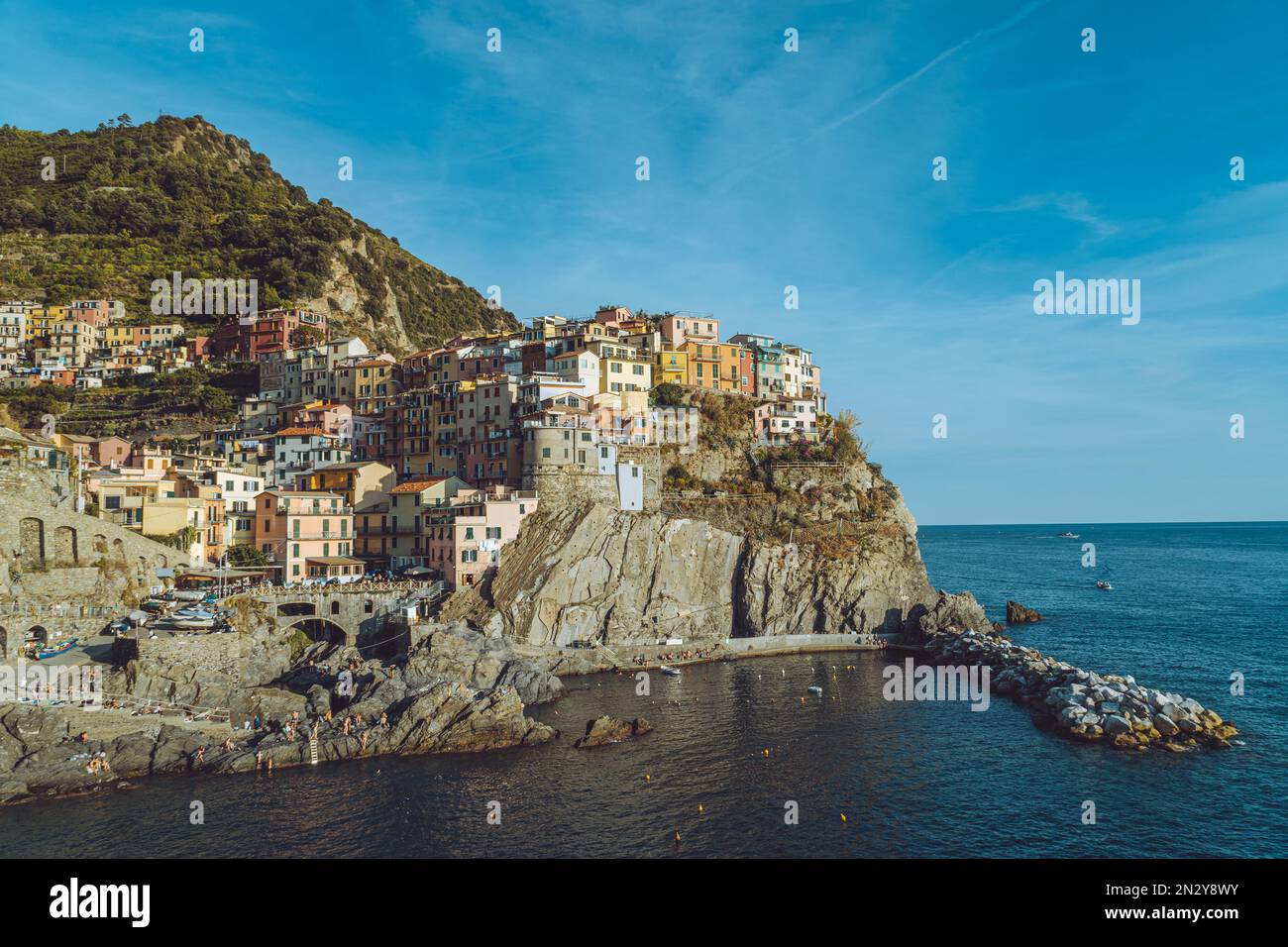 Cinque Terre shoreline at Sunset Italy Stock Photo - Alamy