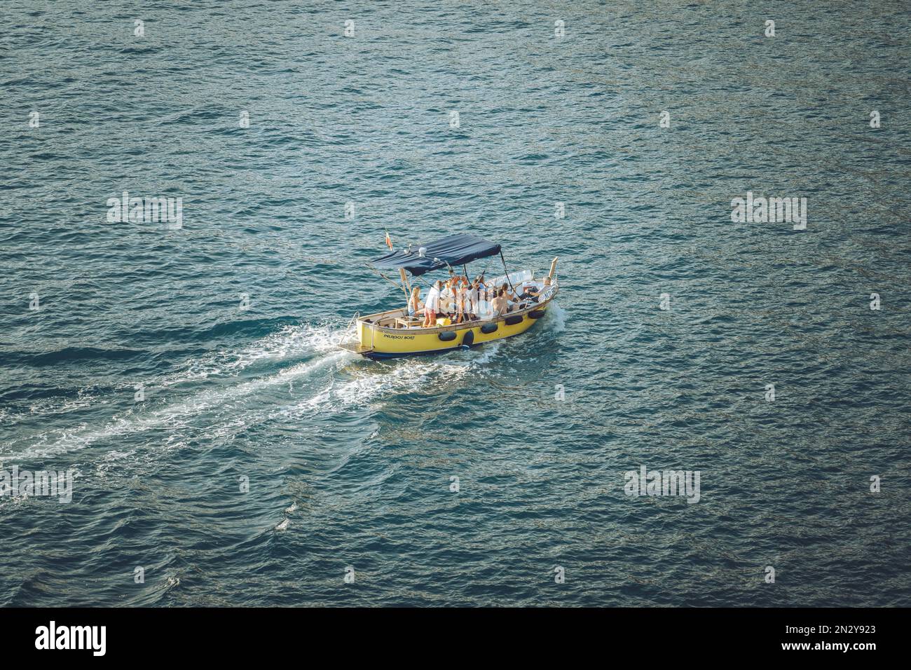 Navigating Boat at Sea Speedboat Stock Photo - Alamy