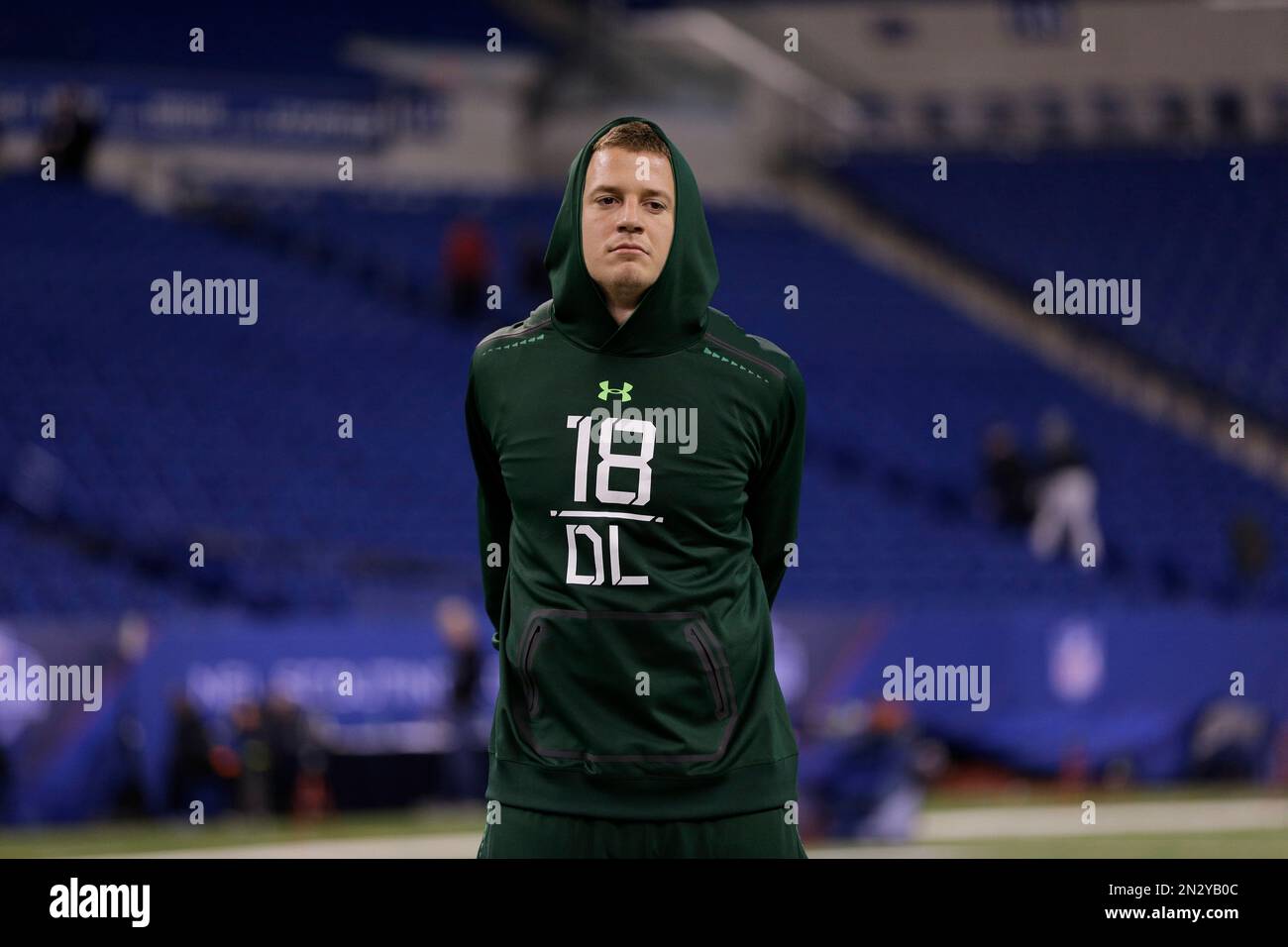 North Dakota State defensive lineman Kyle Emanuel stretches before ...