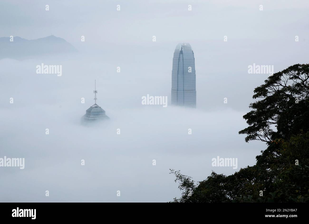 Two International Finance Centre tower, right, and The Center building ...