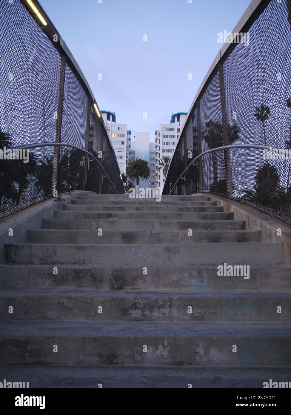 Beach Crossing Staircase over the Pacific Coast Highway, Santa Monica ...