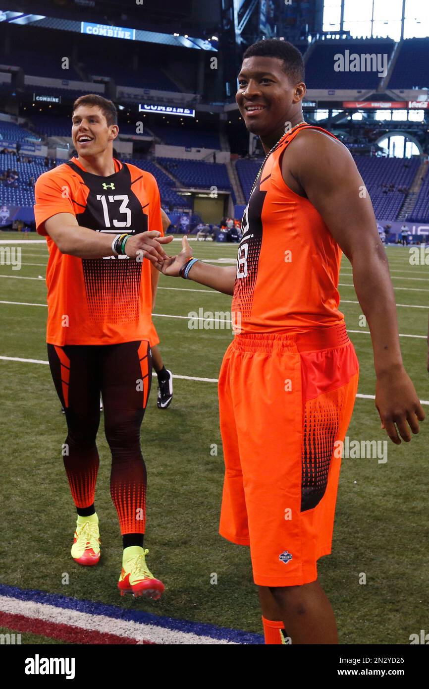 Baylor quarterback Bryce Petty, left, talks to Florida State ...