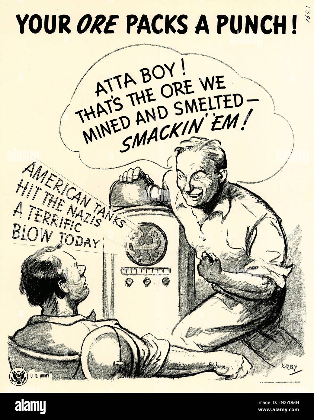 1943 smakin' 'em! - World War II - U.S propaganda Poster Stock Photo ...