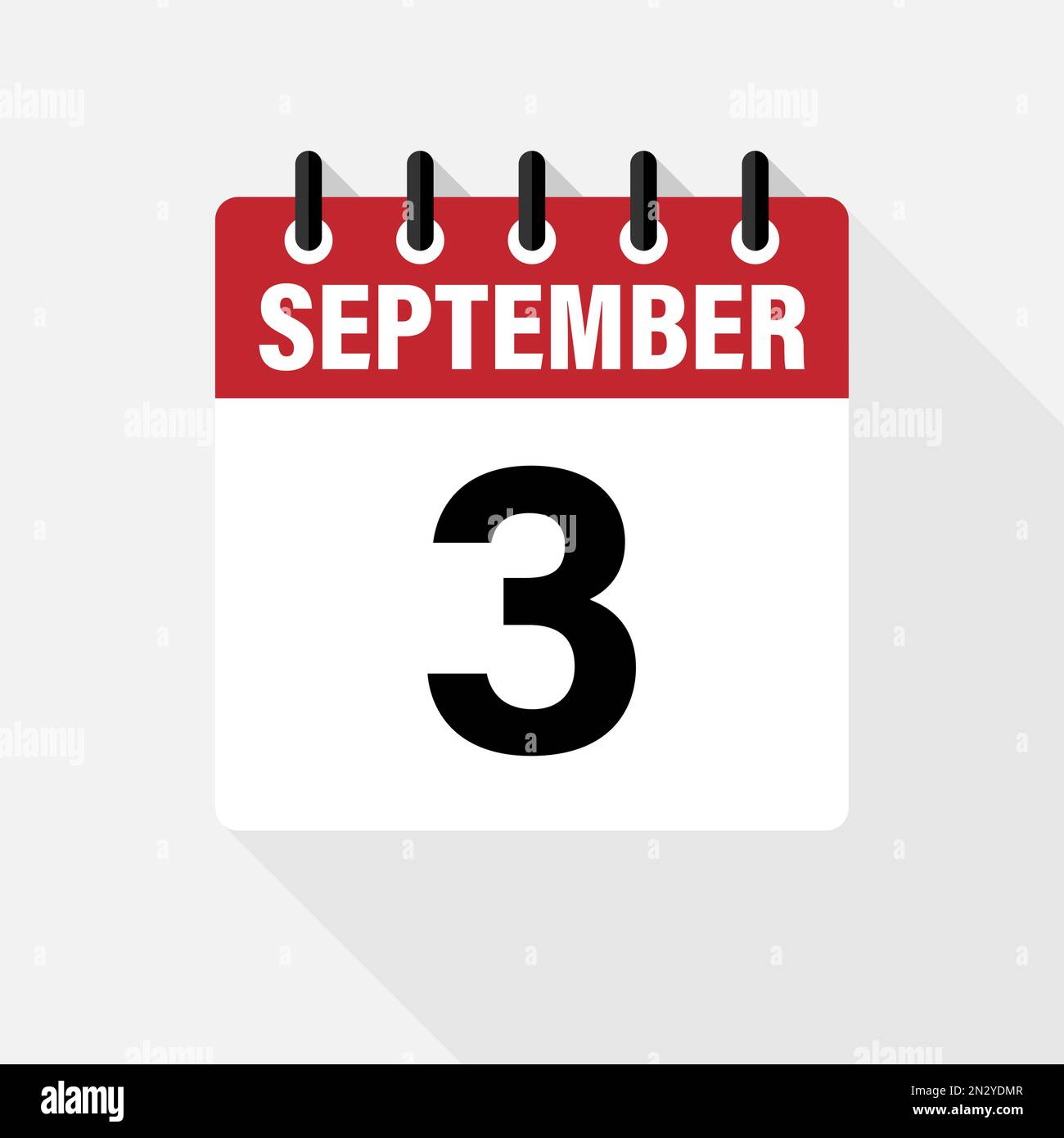 SEPTEMBER . Vector flat daily calendar icon. Date and time, day, month ...
