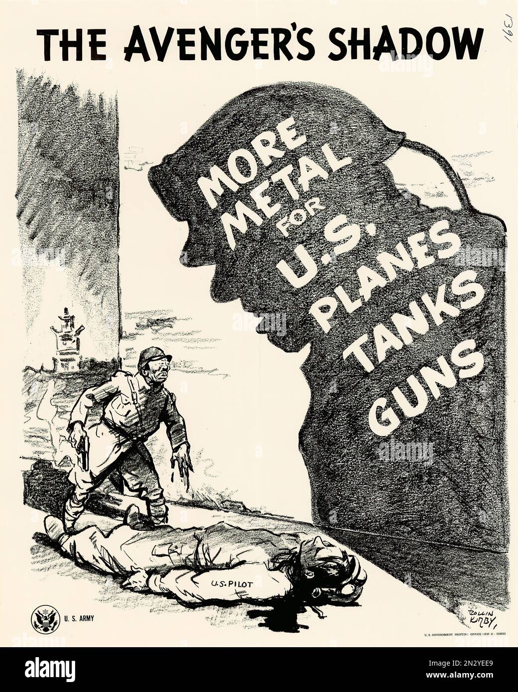 1944 The Avenger's Shadow- World War II - U.S propaganda Poster Stock ...