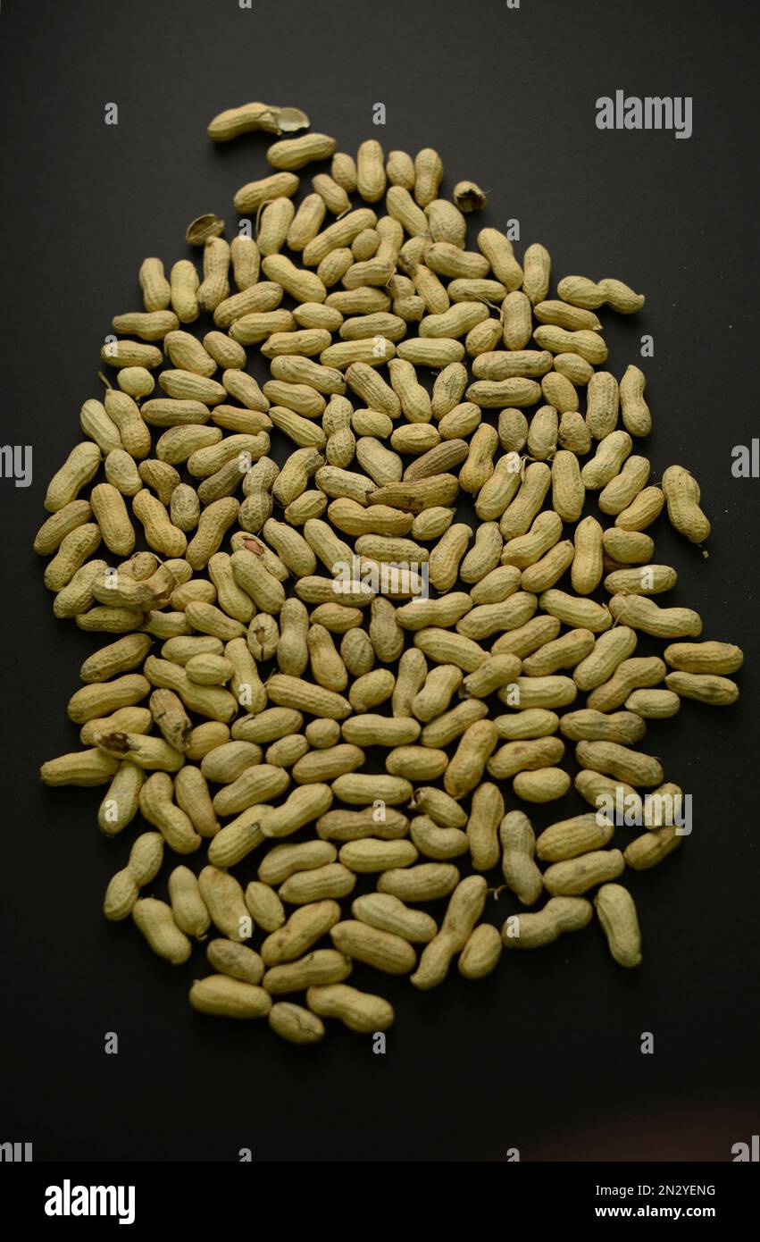 This Feb. 20, 2015 photo shows an arrangement of peanuts in New York ...