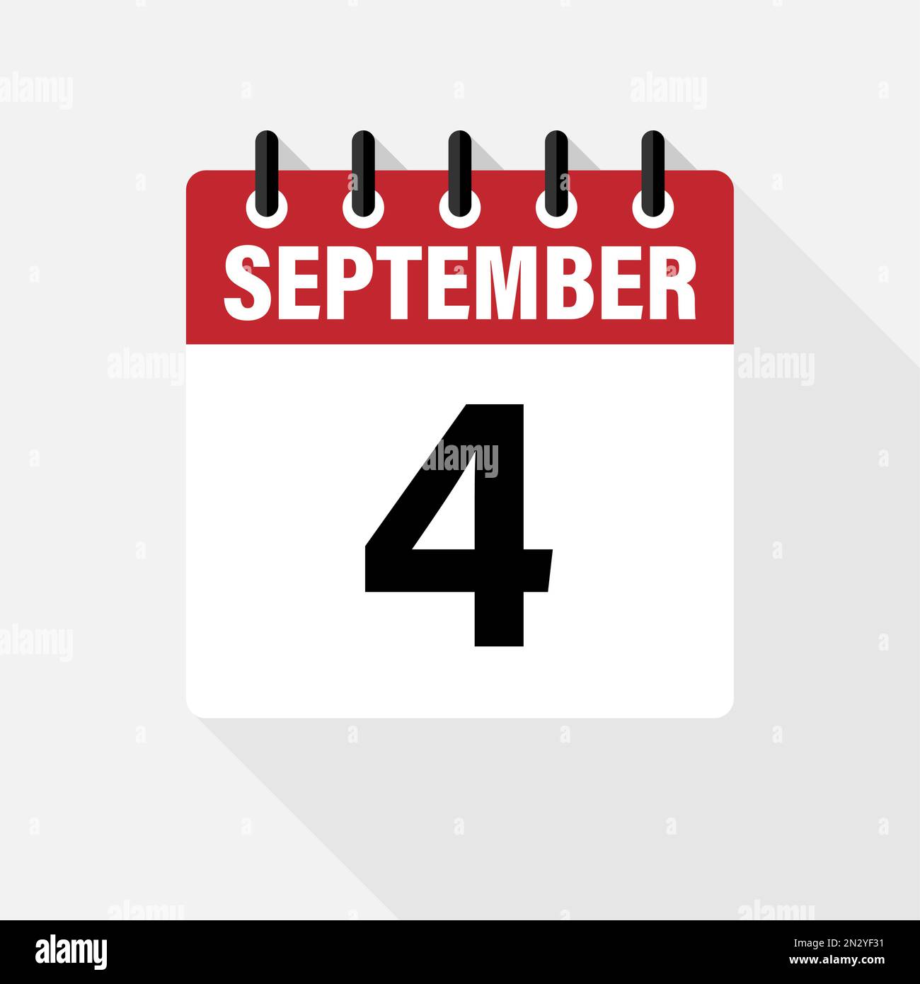 SEPTEMBER . Vector flat daily calendar icon. Date and time, day, month ...