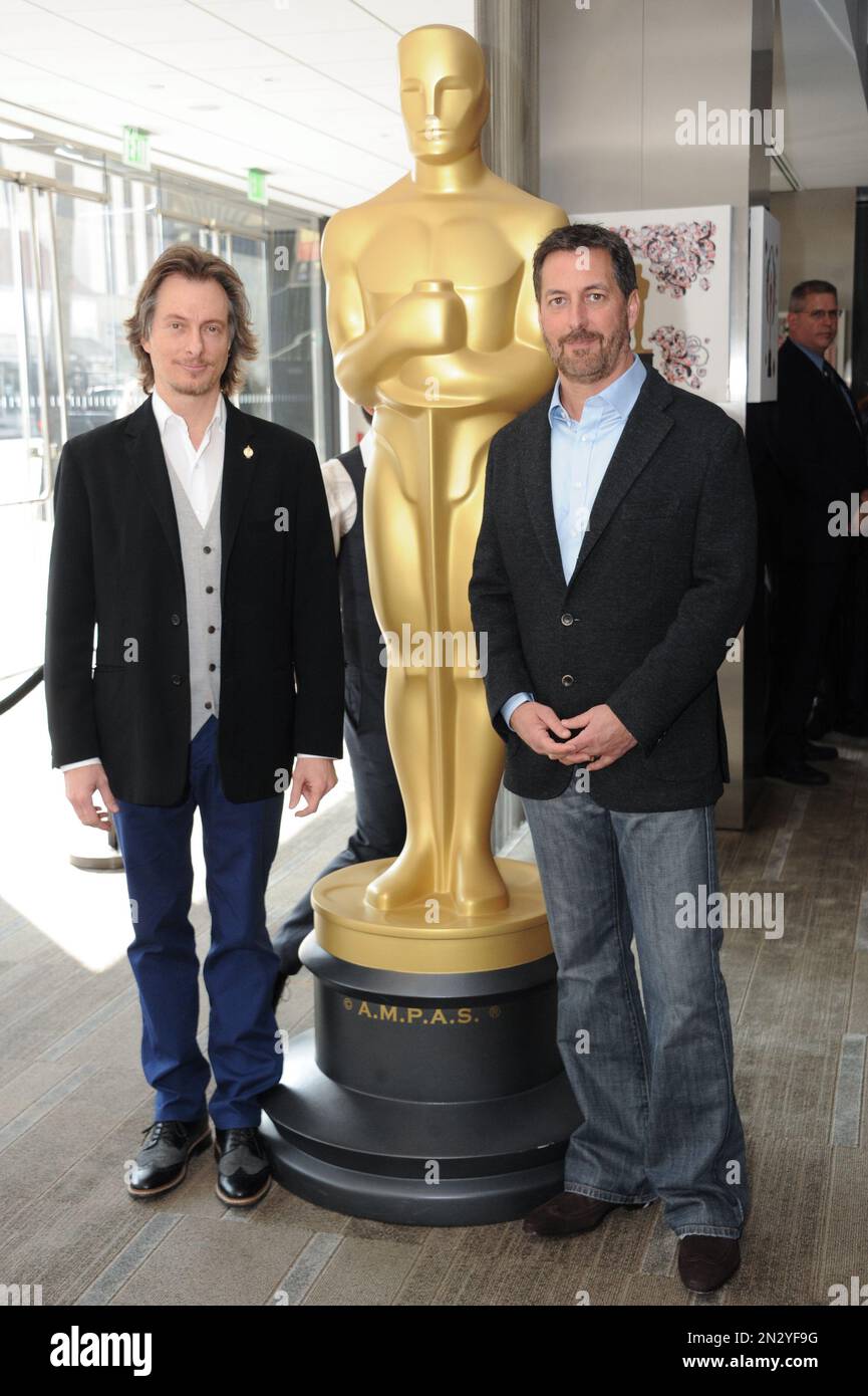 Bill Corso, left, and Dennis Liddiard pose at the 87th Academy Awards ...