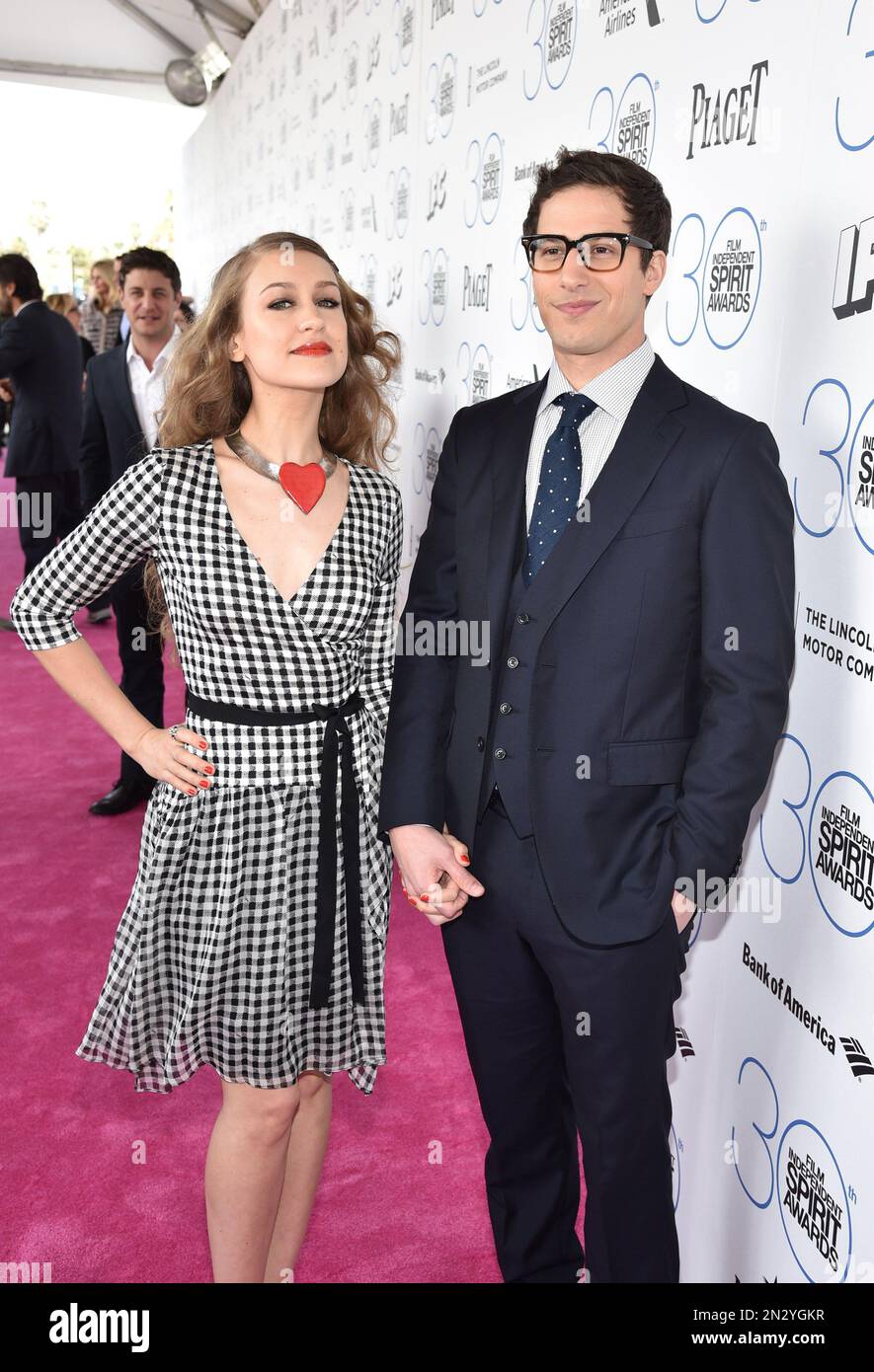 Joanna Newsom, left, and Andy Samberg arrive at the 30th annual Film ...