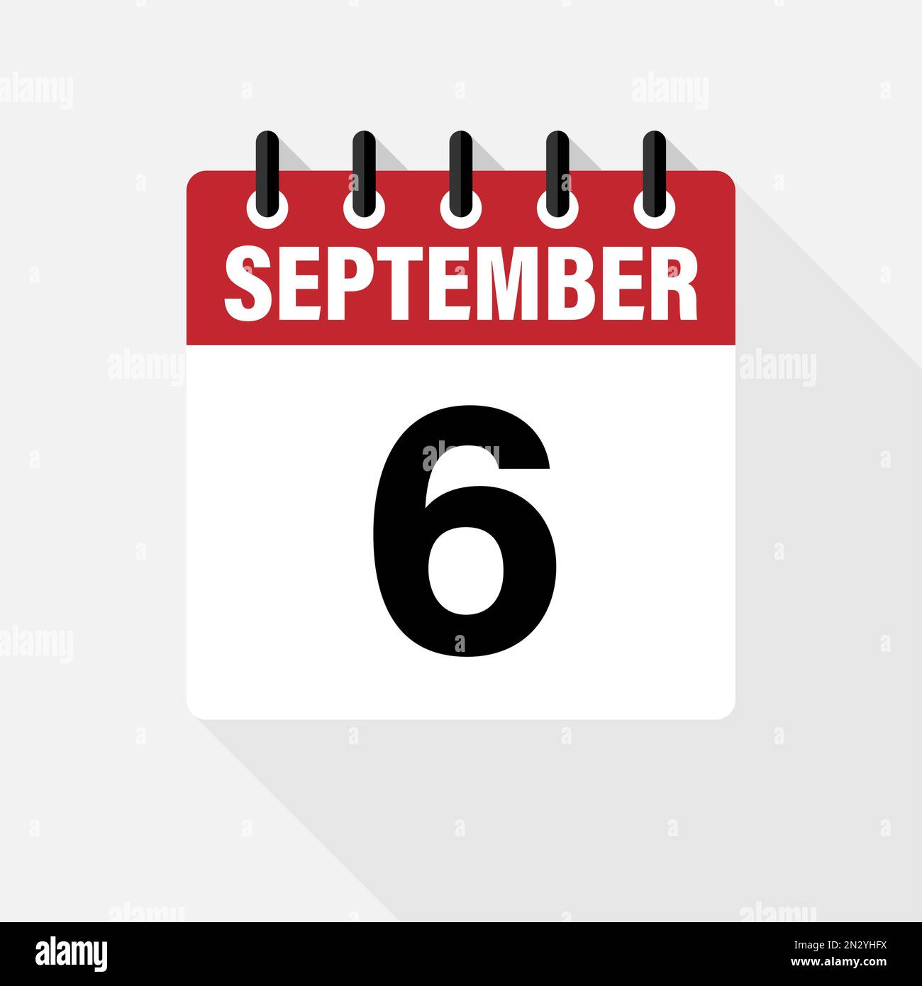 SEPTEMBER . Vector flat daily calendar icon. Date and time, day, month ...