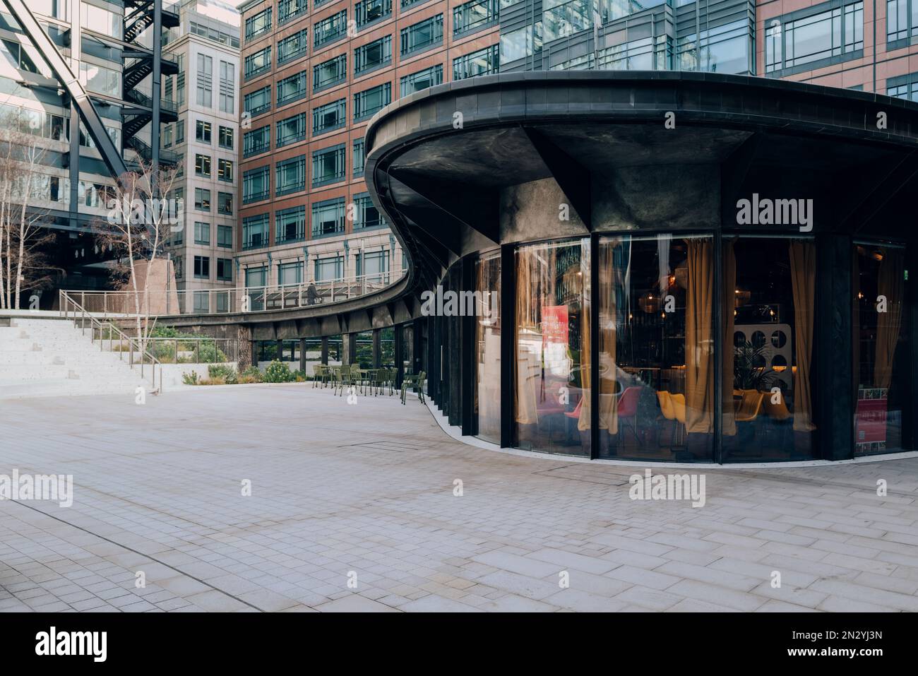London, UK - February 02, 2023: Back to Mine restaurant at Broadgate ...