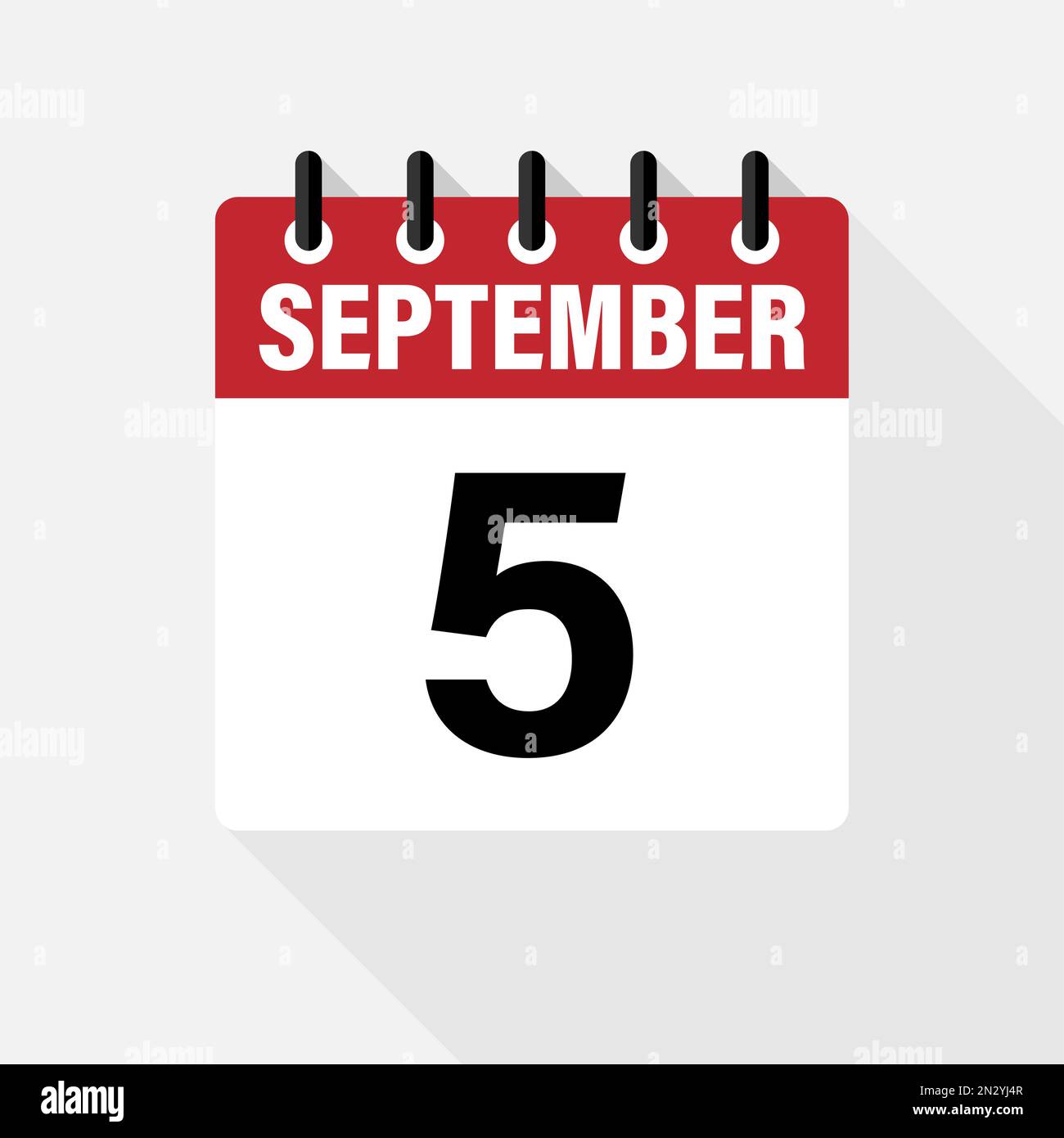 SEPTEMBER . Vector flat daily calendar icon. Date and time, day, month ...