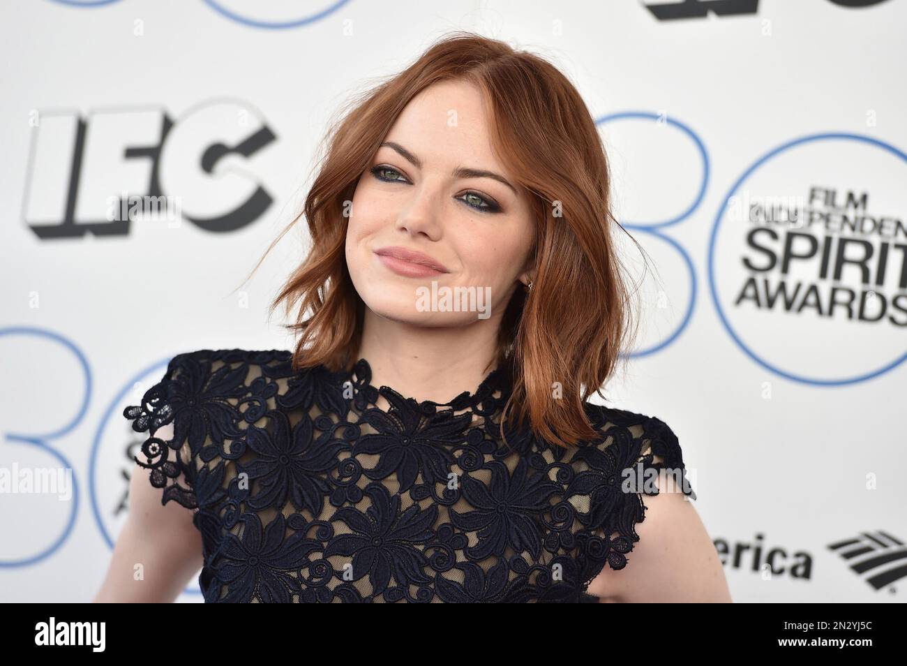 Emma Stone arrives at the 30th Film Independent Spirit Awards on ...