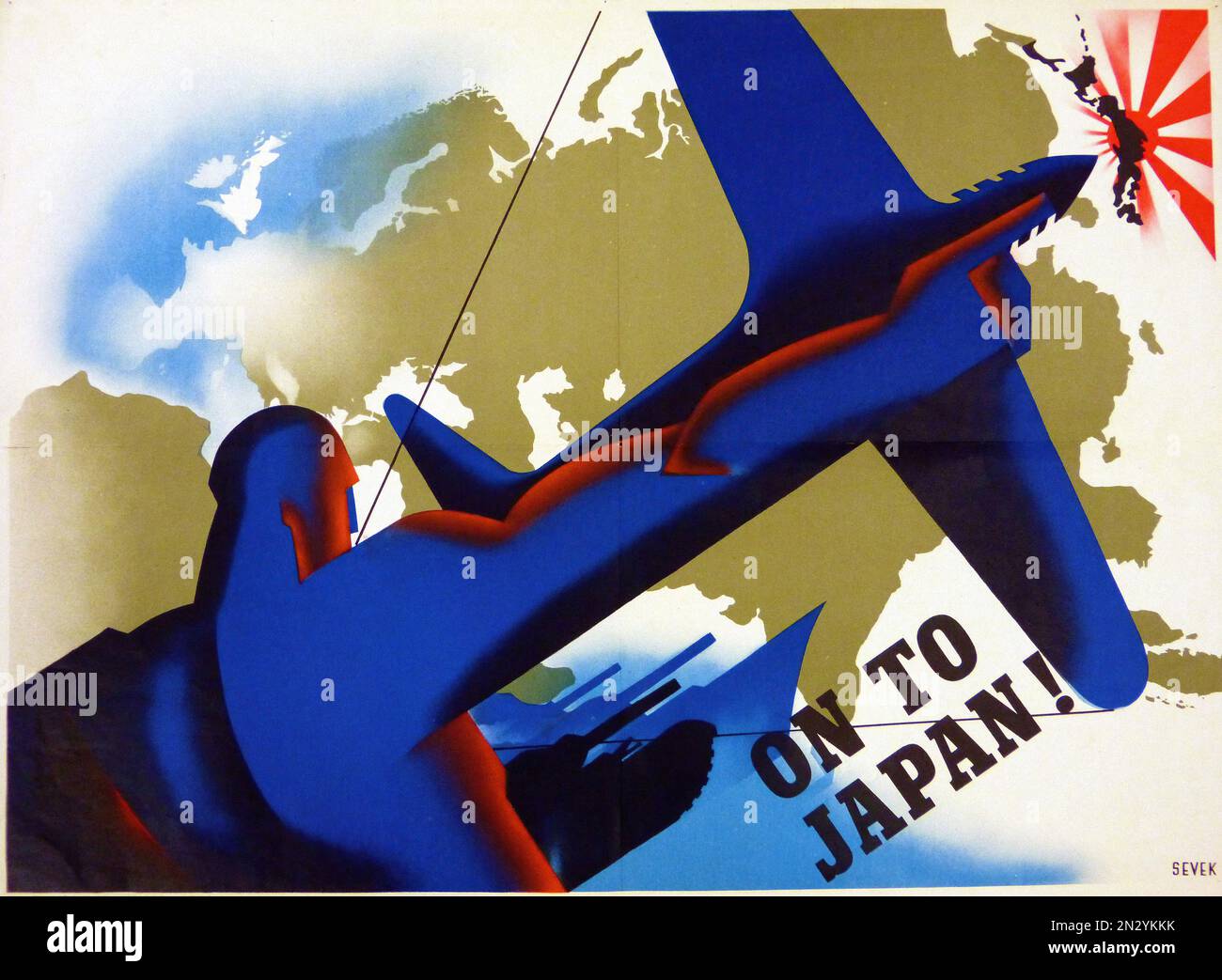 On To Japan - World War II - U.S propaganda Poster Stock Photo - Alamy