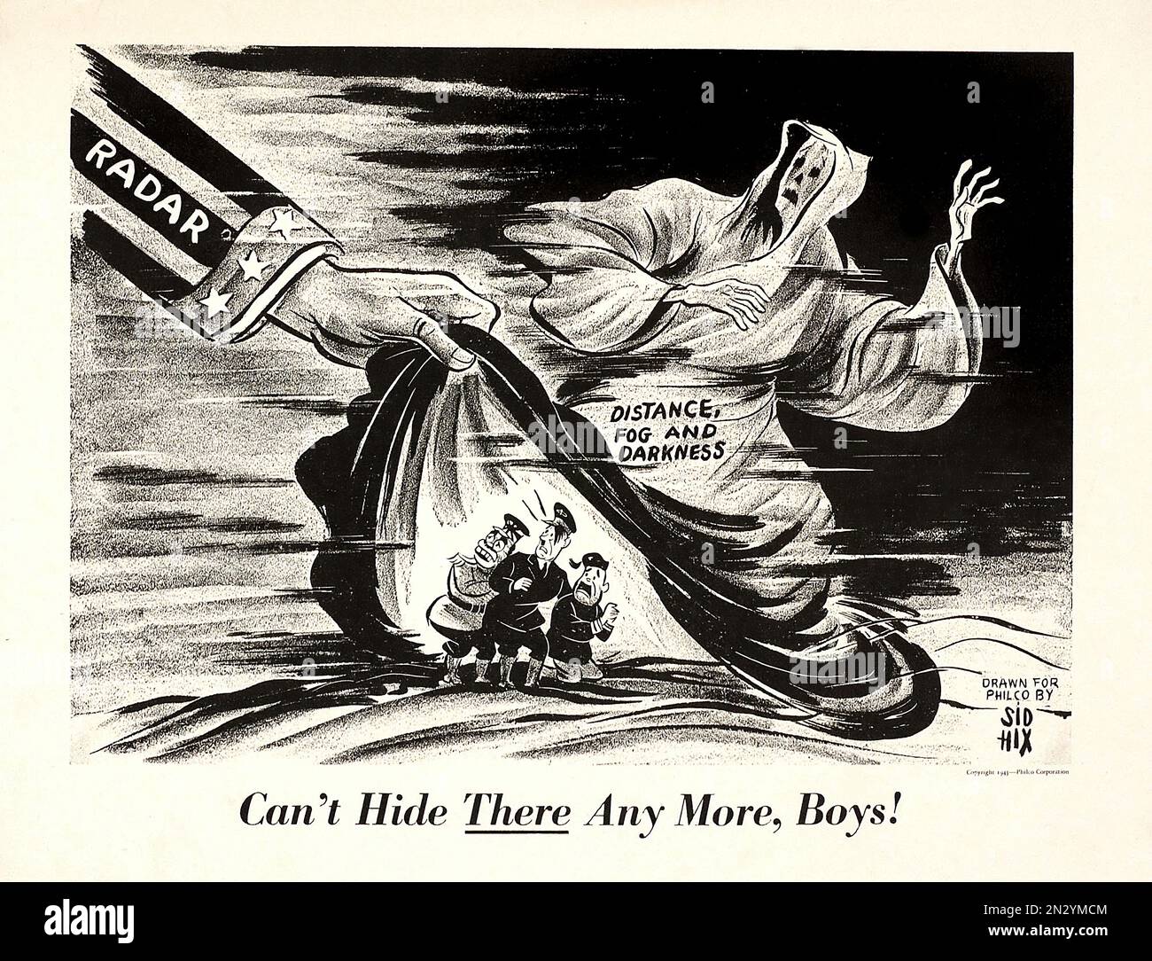 1943 radar- Philco! - World War II - U.S propaganda Poster Stock Photo ...