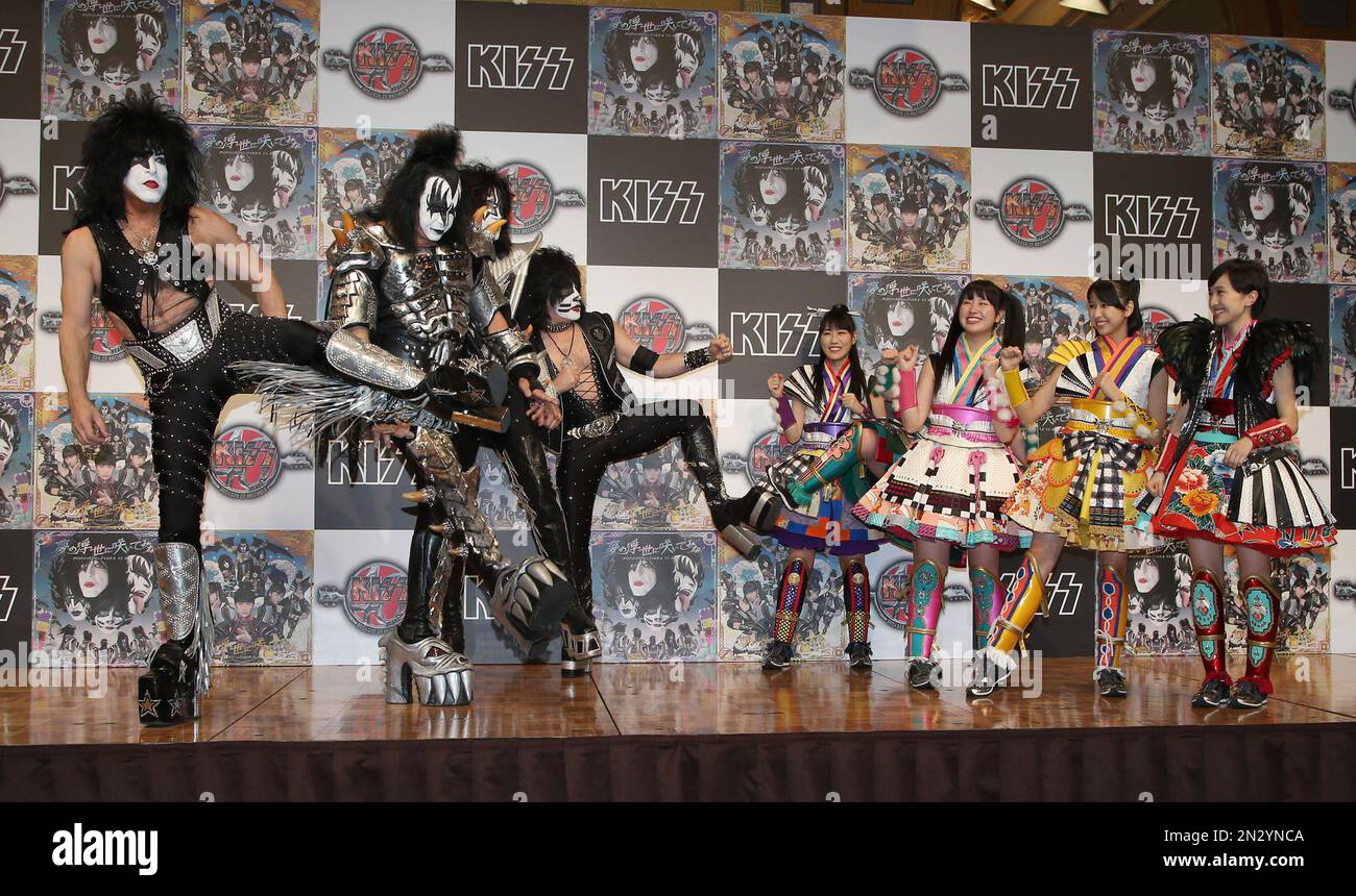 Members of the rock band KISS, from left, Paul Stanley, Gene Simmons ...