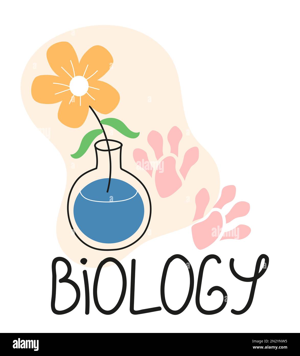 Biology lesson icon vector in doodle style. Secondary school icons ...