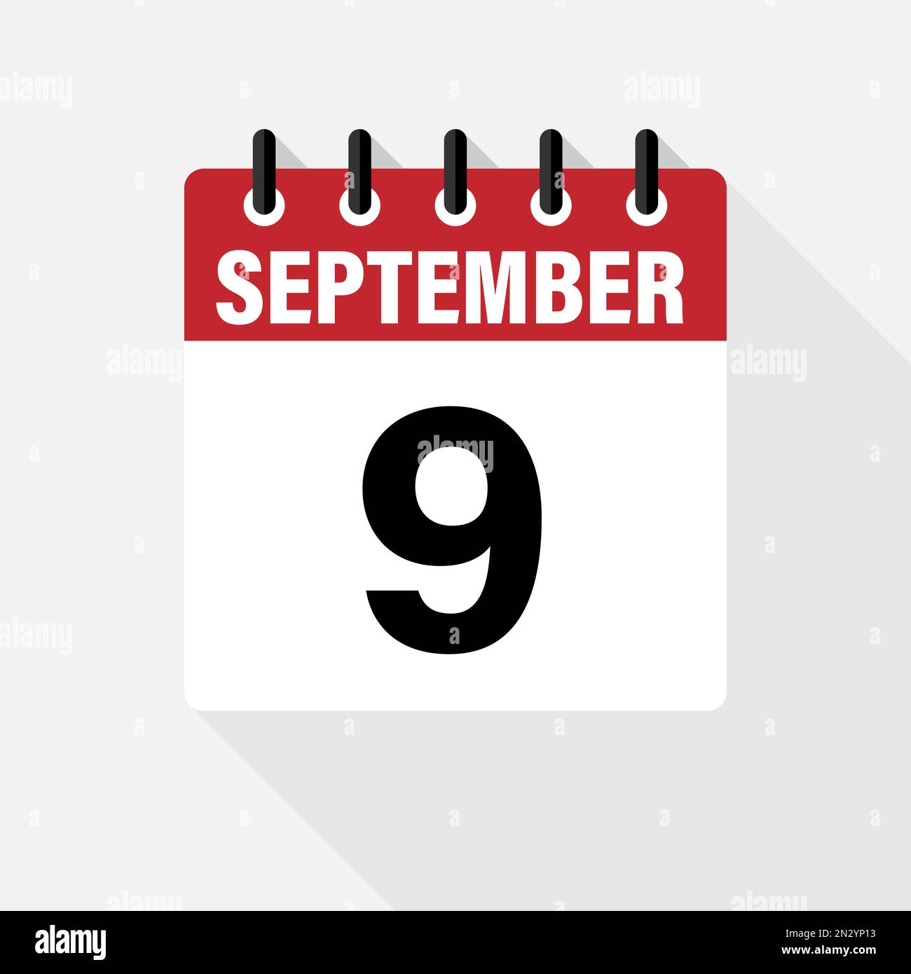 SEPTEMBER . Vector flat daily calendar icon. Date and time, day, month ...