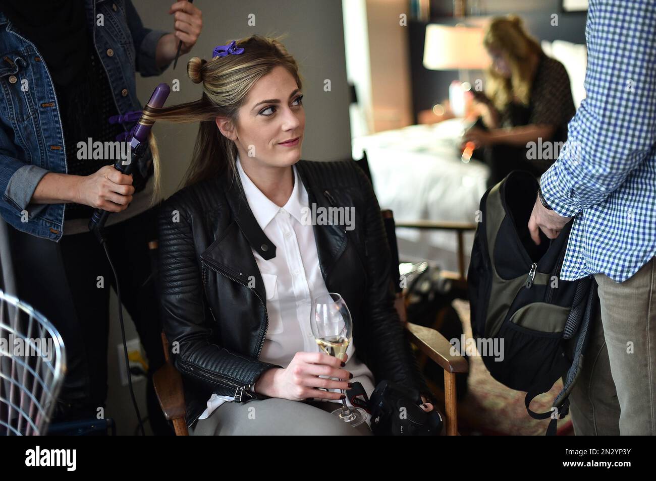 A guest attends Getting Ready for the Oscars with Glam App and PIPER ...