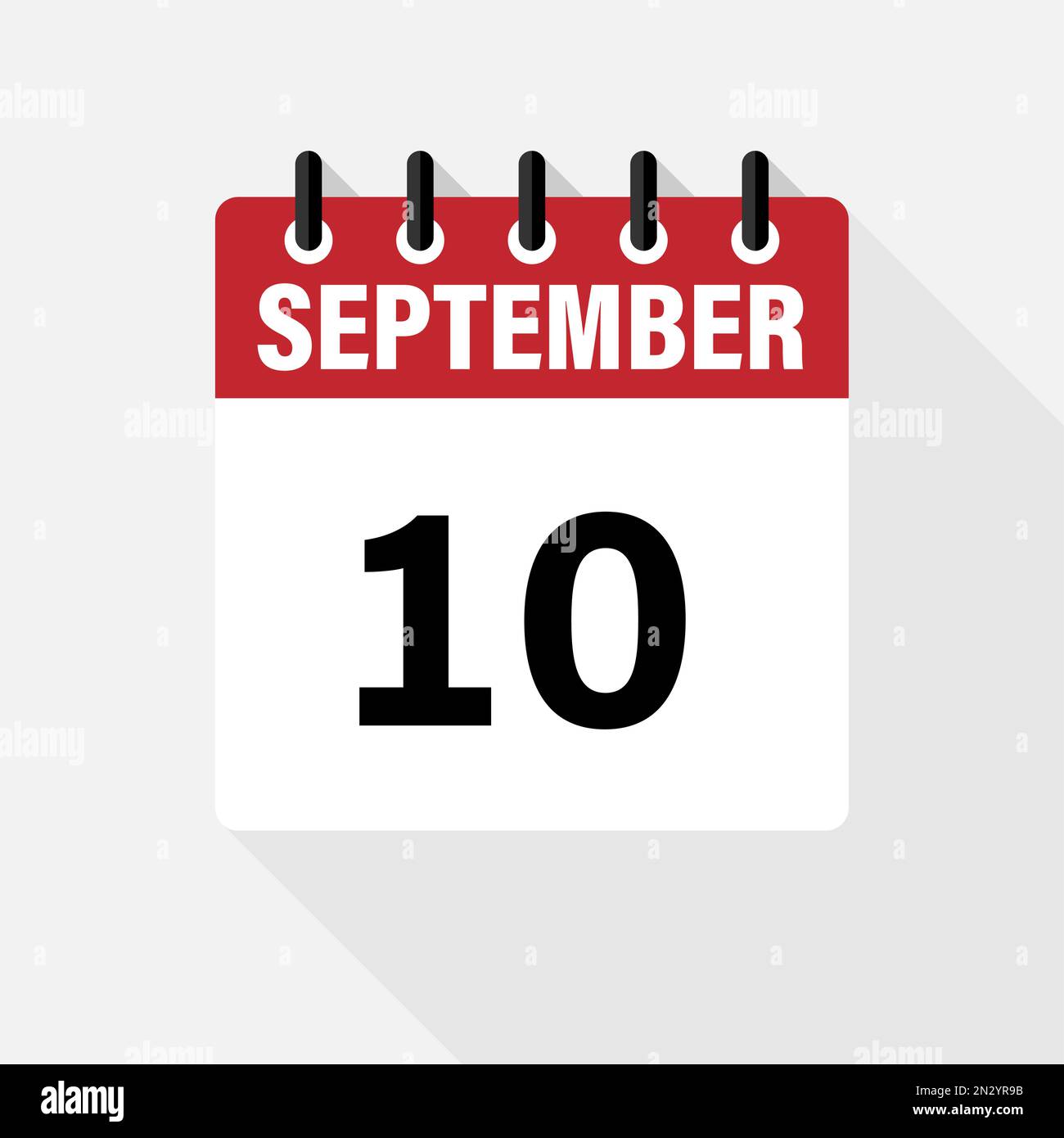 SEPTEMBER . Vector flat daily calendar icon. Date and time, day, month ...