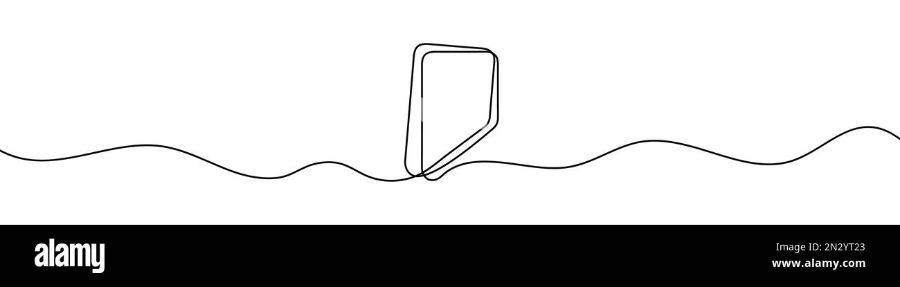 Continuous line drawing of square frame. One line icon of frame. One ...