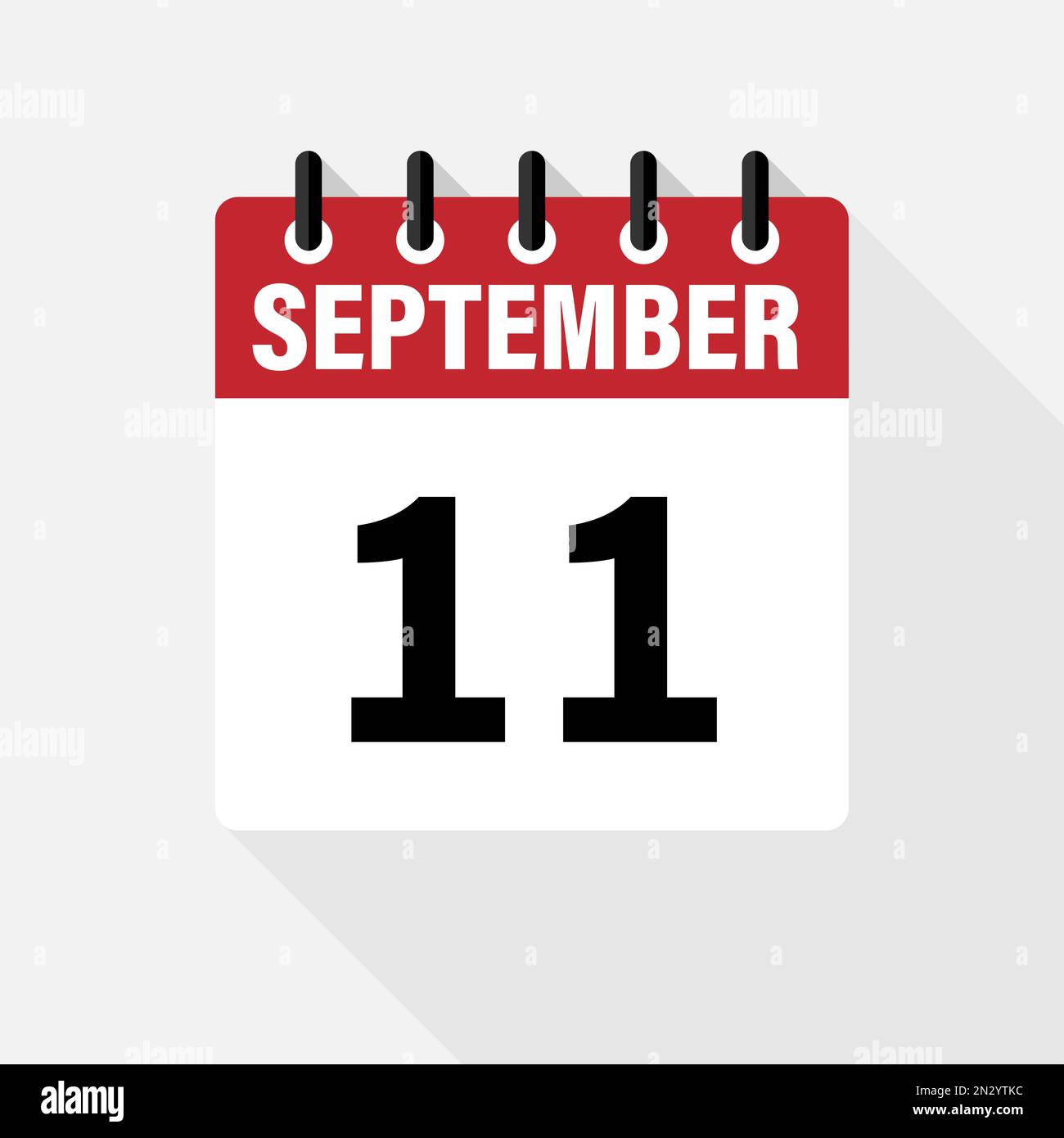 SEPTEMBER . Vector flat daily calendar icon. Date and time, day, month ...